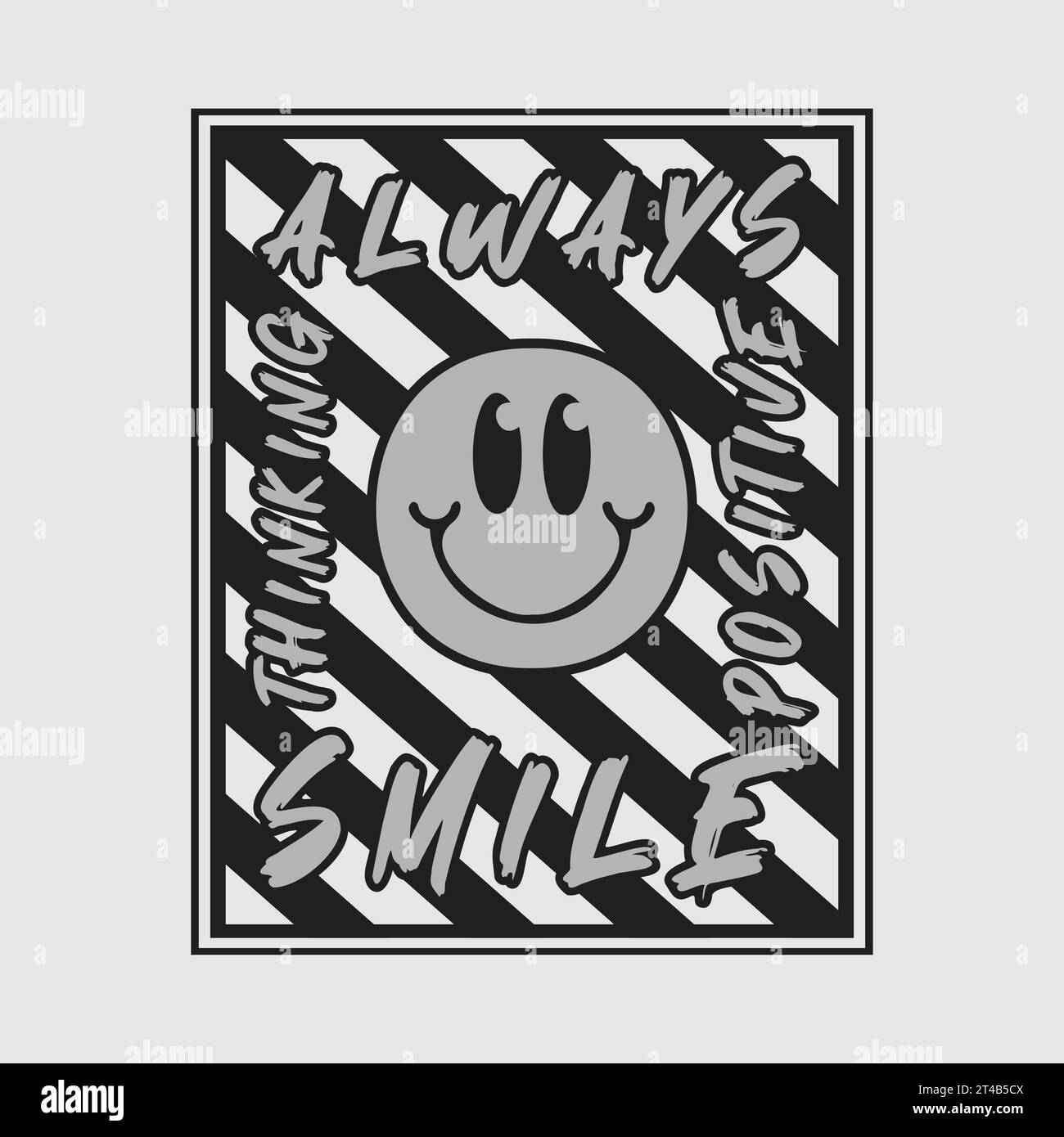 Smile face emoji with always smile, positive thinking phrase. Positive ...