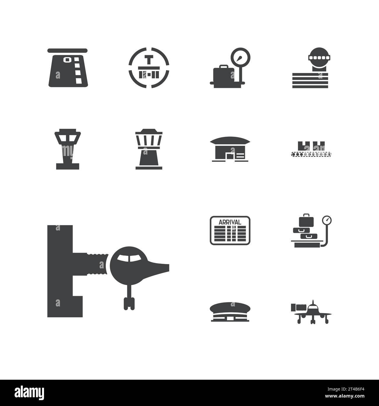 Plane jetway terminal Black and White Stock Photos & Images - Alamy