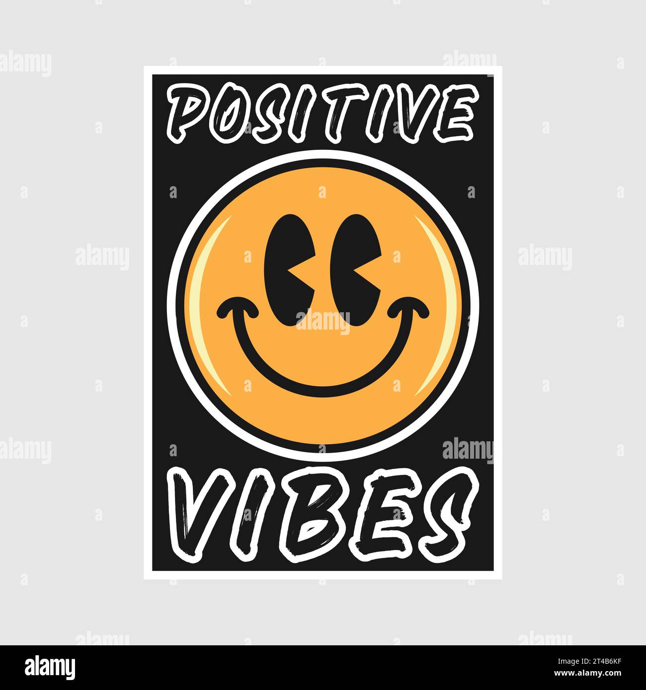 Smile face emoji with positive vibes phrase. Positive quotes ...