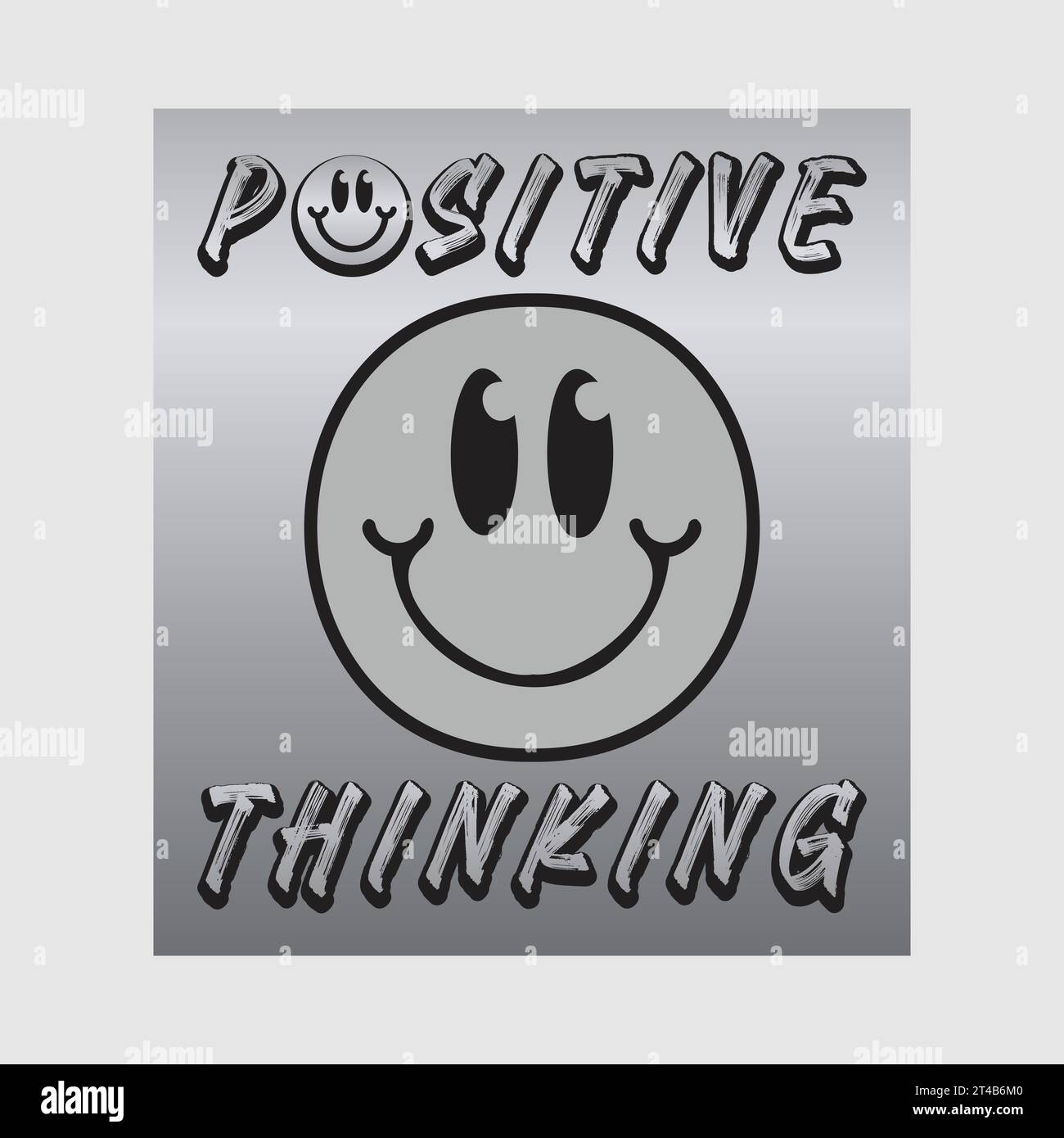 Smile face emoji with positive thinking phrase. Positive quotes ...
