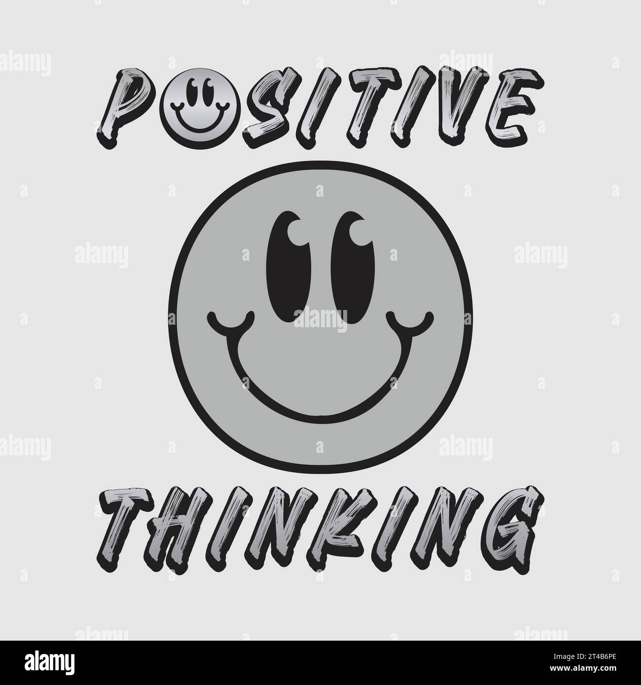 Smile face emoji with positive thinking phrase. Positive quotes ...