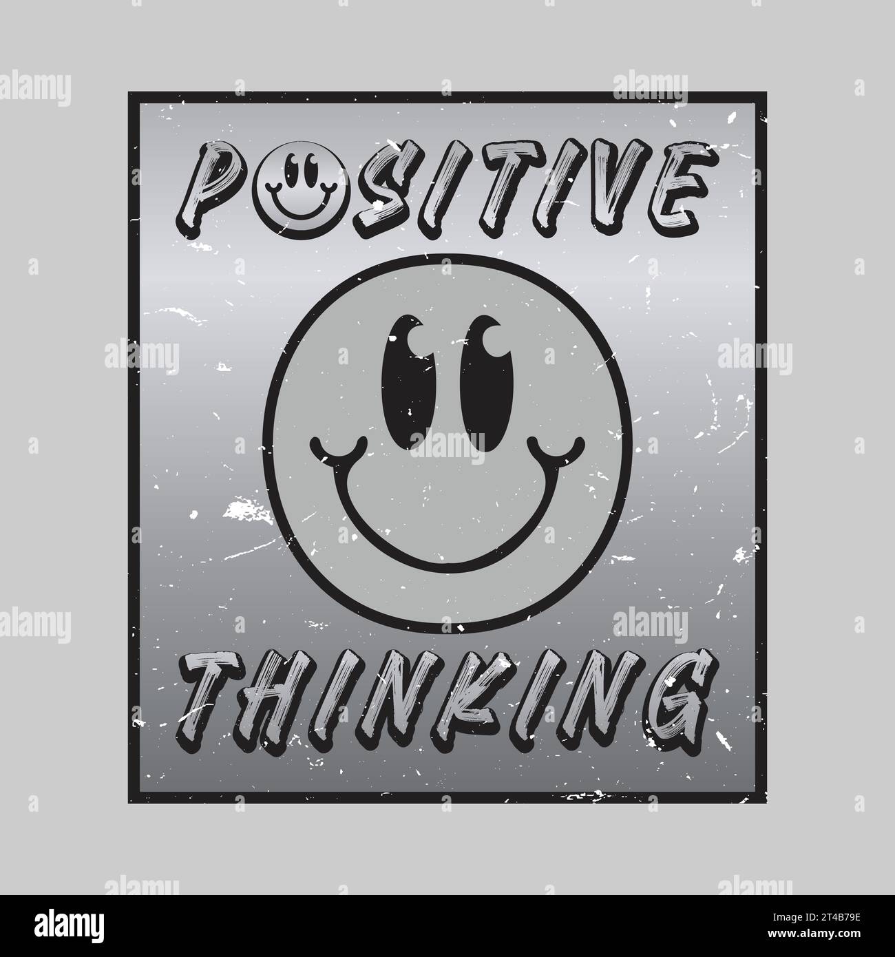 Smile face emoji with positive thinking phrase. Positive quotes ...