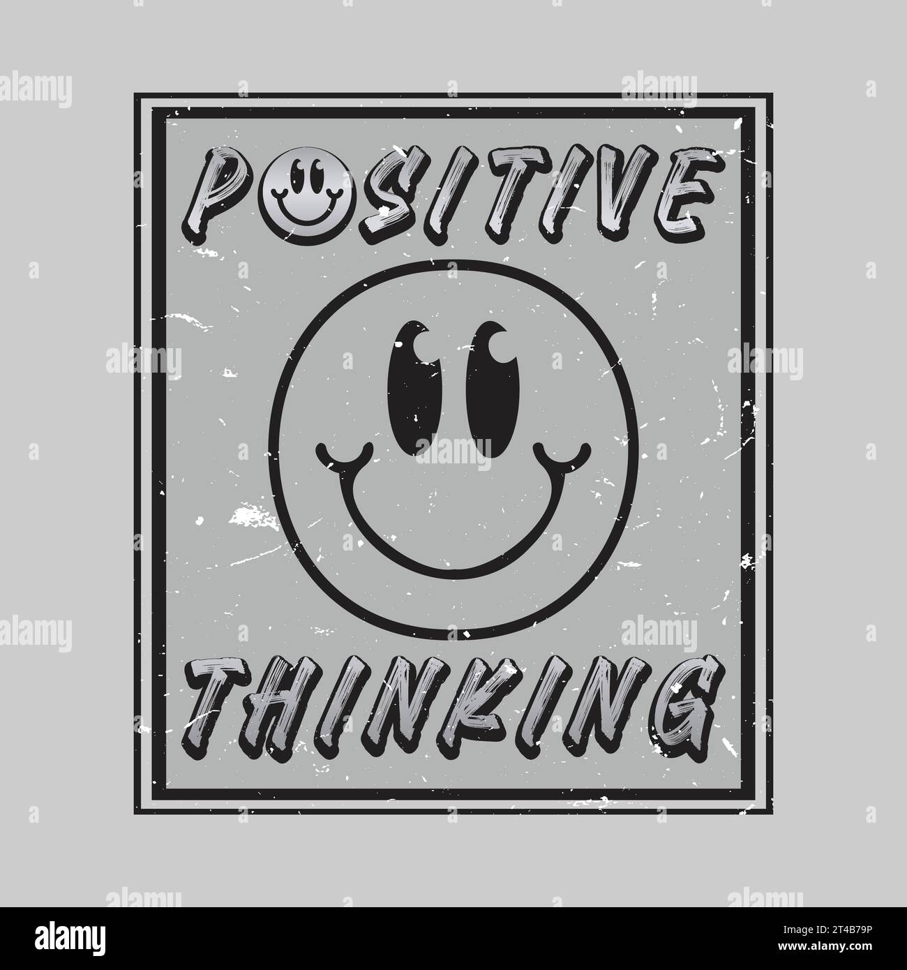Smile face emoji with positive thinking phrase. Positive quotes ...