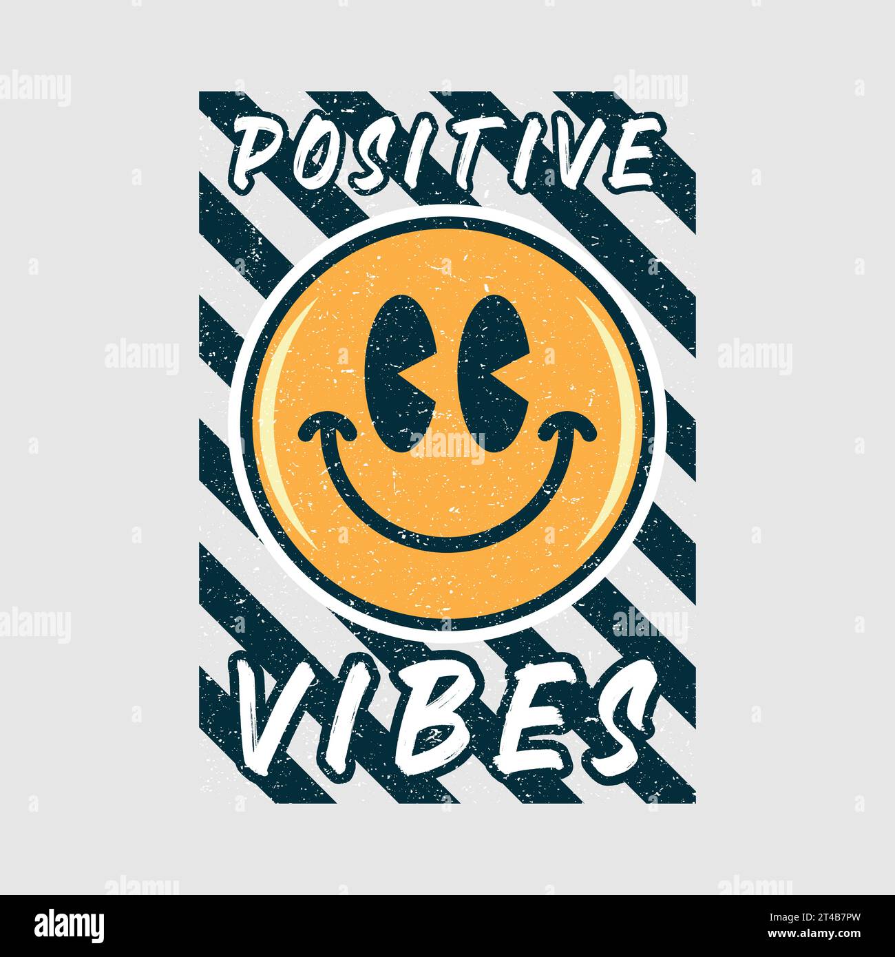 Smile face emoji with positive vibes phrase. Positive quotes ...