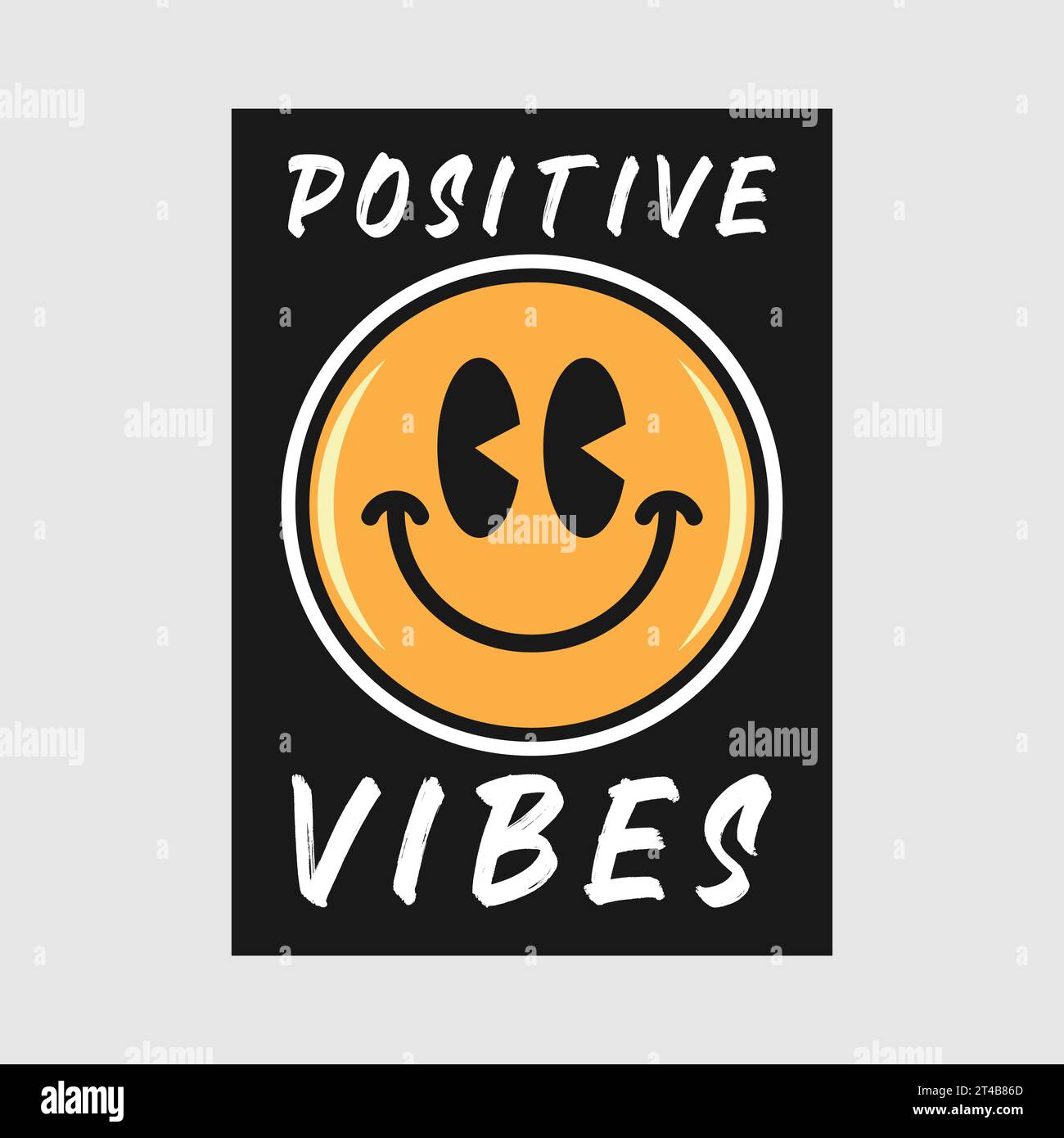 Smile face emoji with positive vibes phrase. Positive quotes ...
