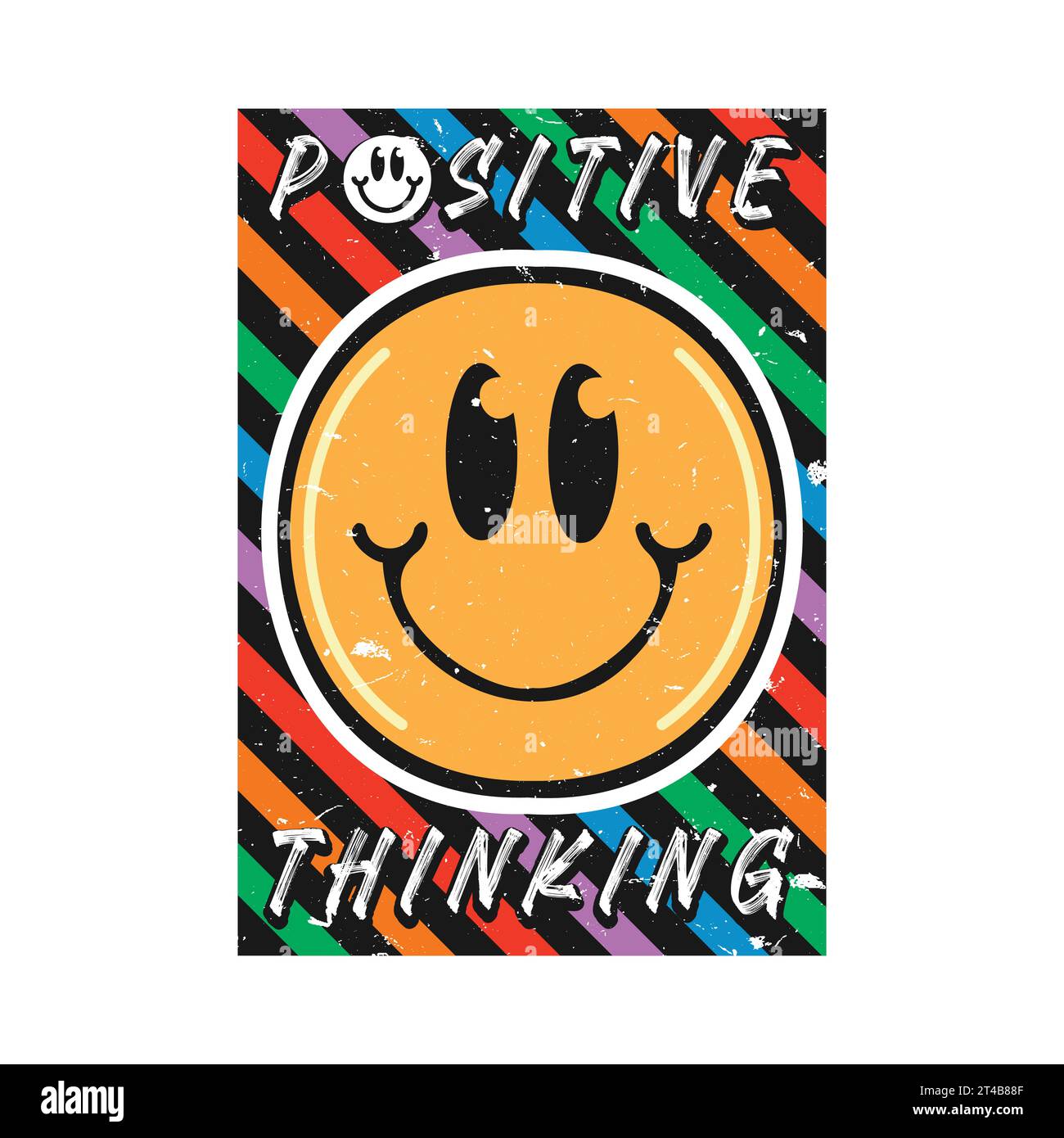 Smile face emoji with positive thinking phrase. Positive quotes ...