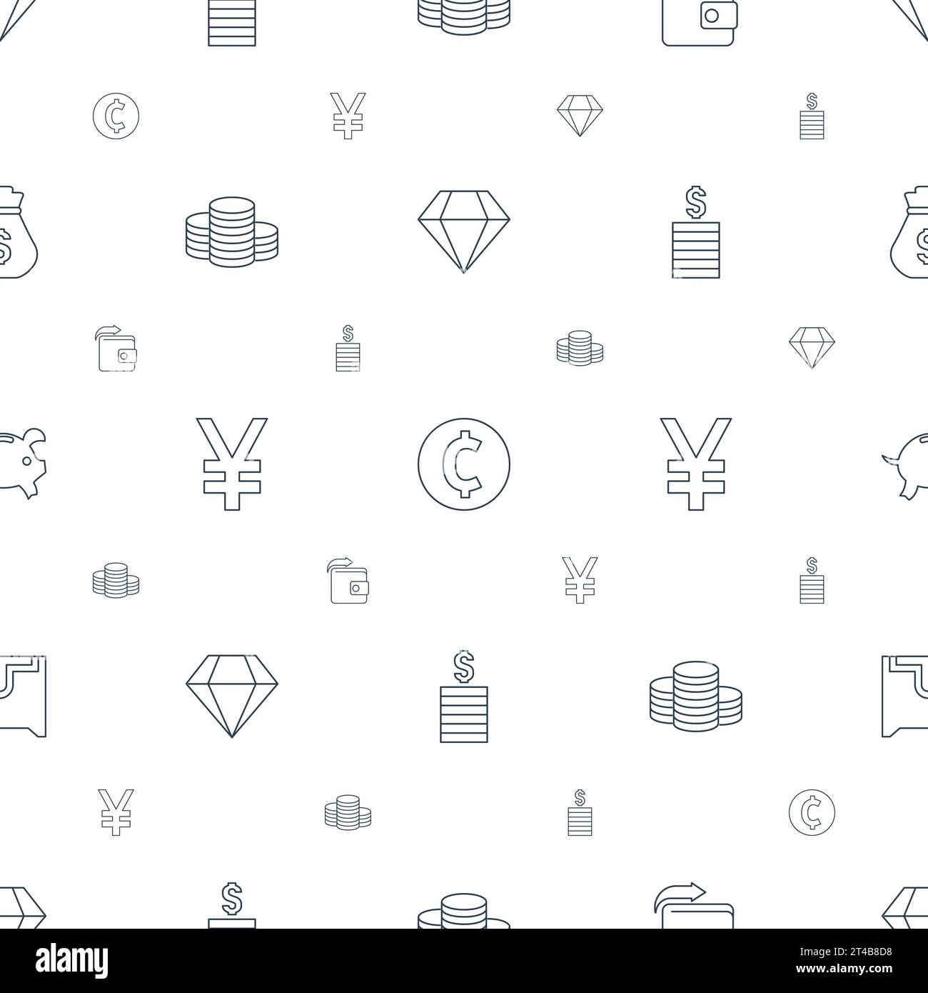 Rich icons pattern seamless white background Vector Image Stock Vector ...