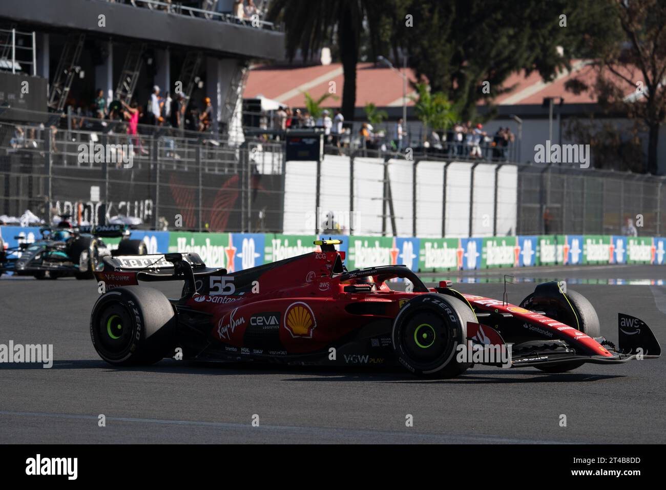 Mexican City Grand Prix, Mexico. 29th Oct, 2023. Carlos Sainz Jr driving for Ferrari in car ...
