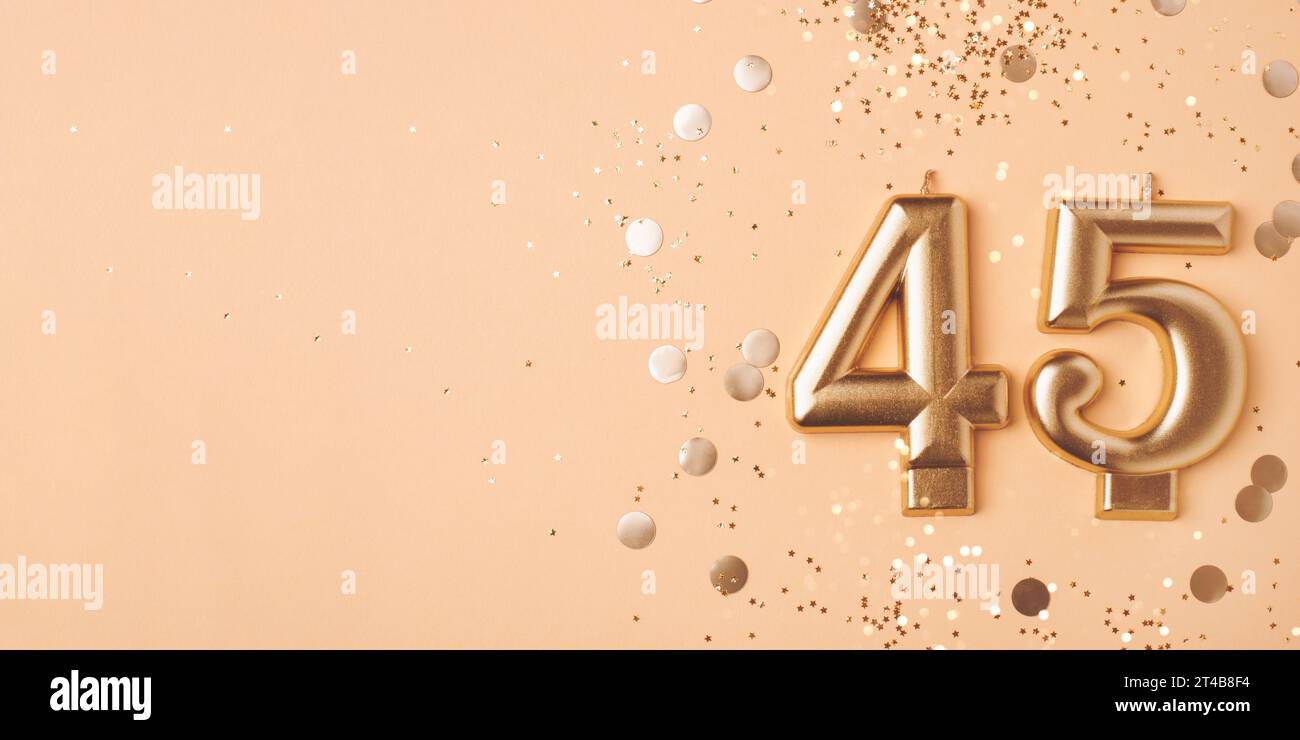 45 years celebration. Greeting banner Stock Photo - Alamy