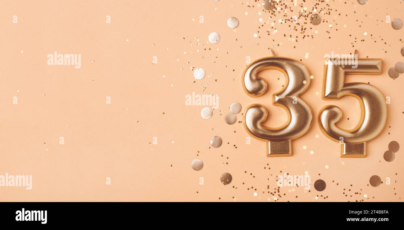 35 years celebration. Greeting banner Stock Photo - Alamy