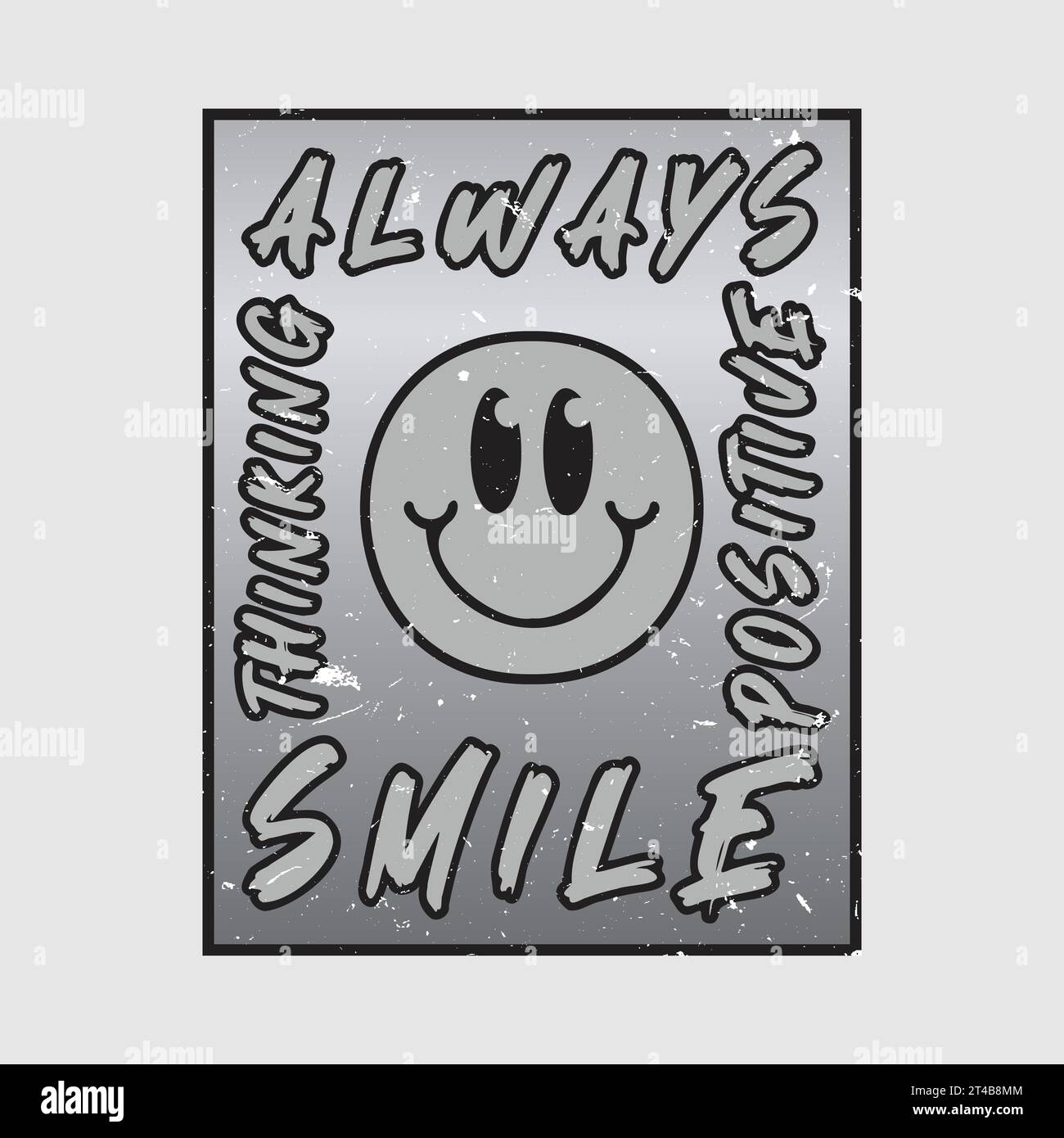 Smile face emoji with always smile, positive thinking phrase. Positive ...