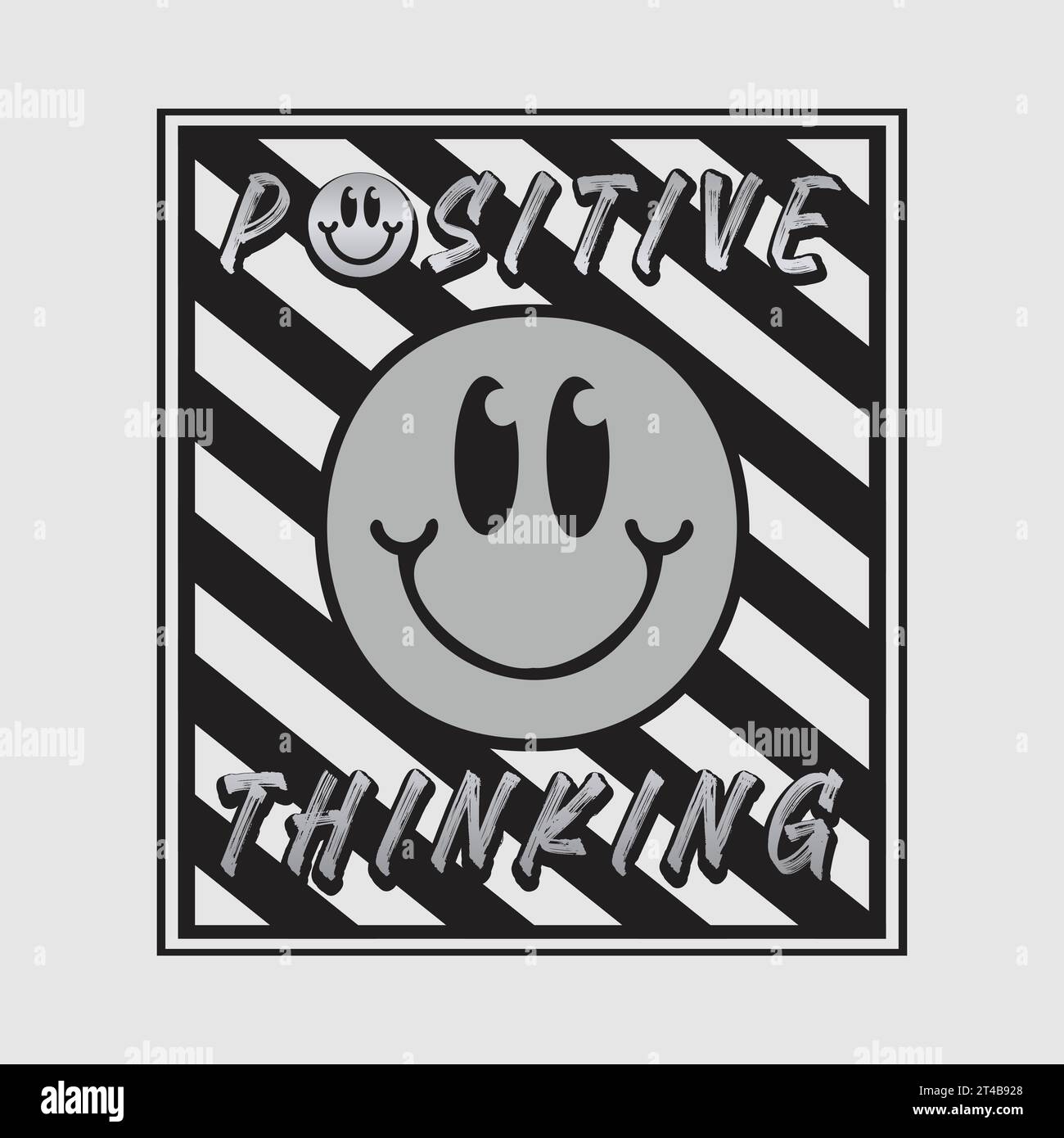 Smile face emoji with positive thinking phrase. Positive quotes ...