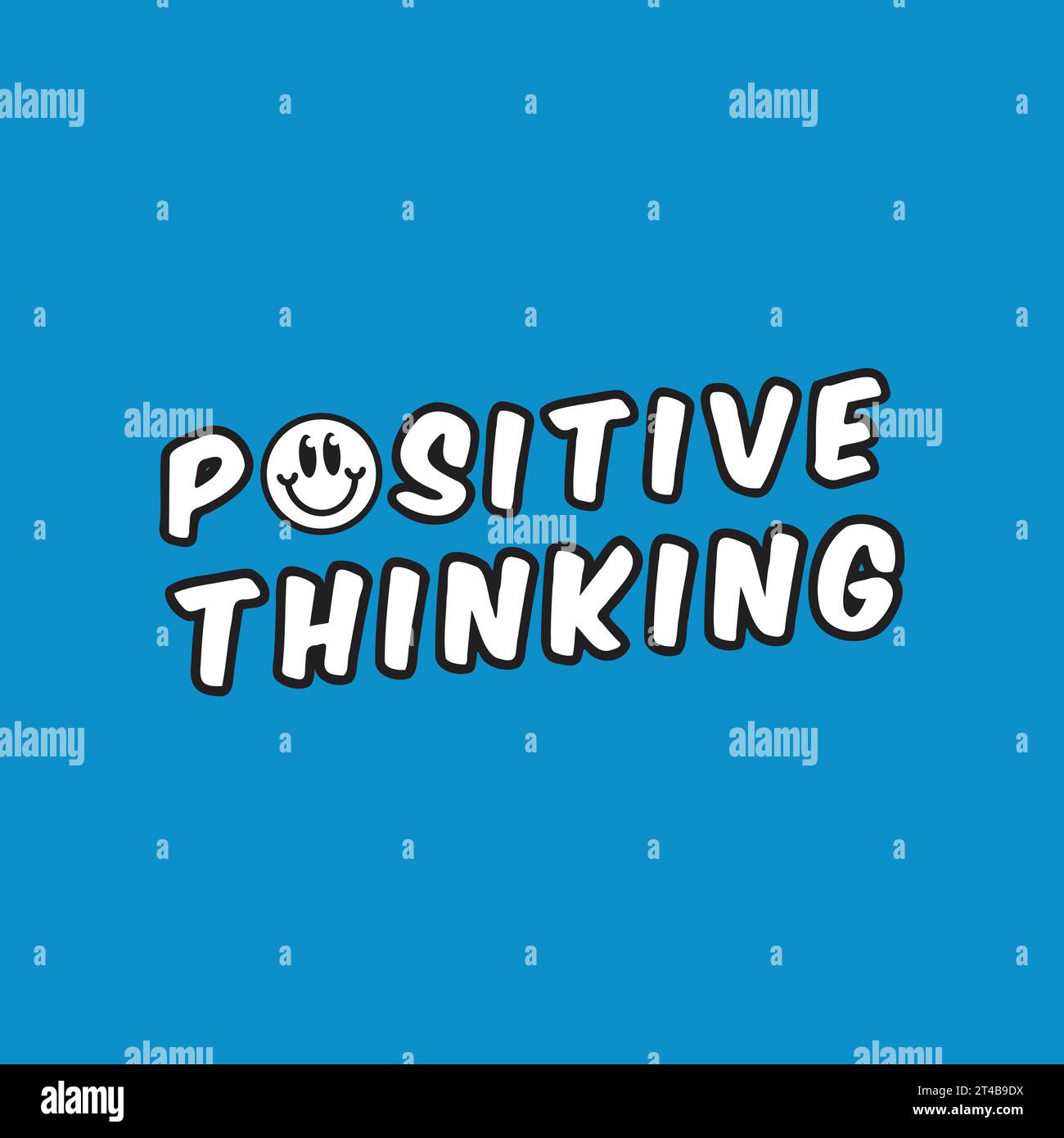 Smile face emoji with positive thinking phrase. Positive quotes ...