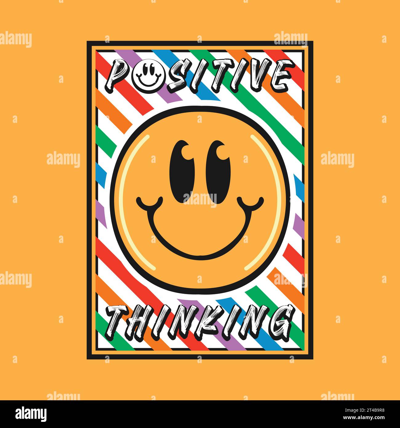 Smile face emoji with positive thinking phrase. Positive quotes ...