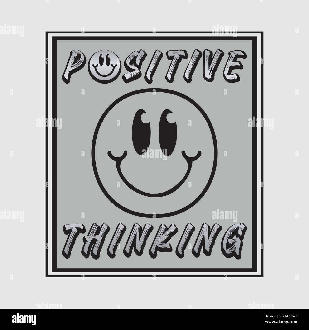 Smile face emoji with positive thinking phrase. Positive quotes ...