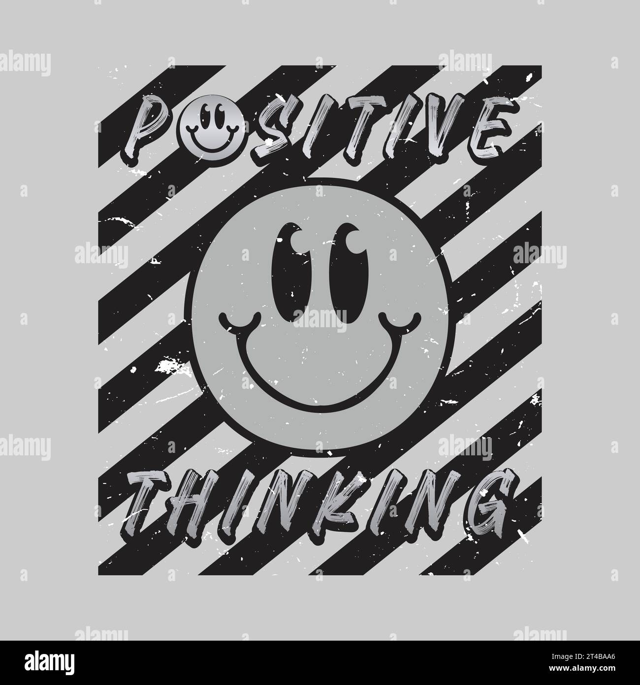 Smile face emoji with positive thinking phrase. Positive quotes ...