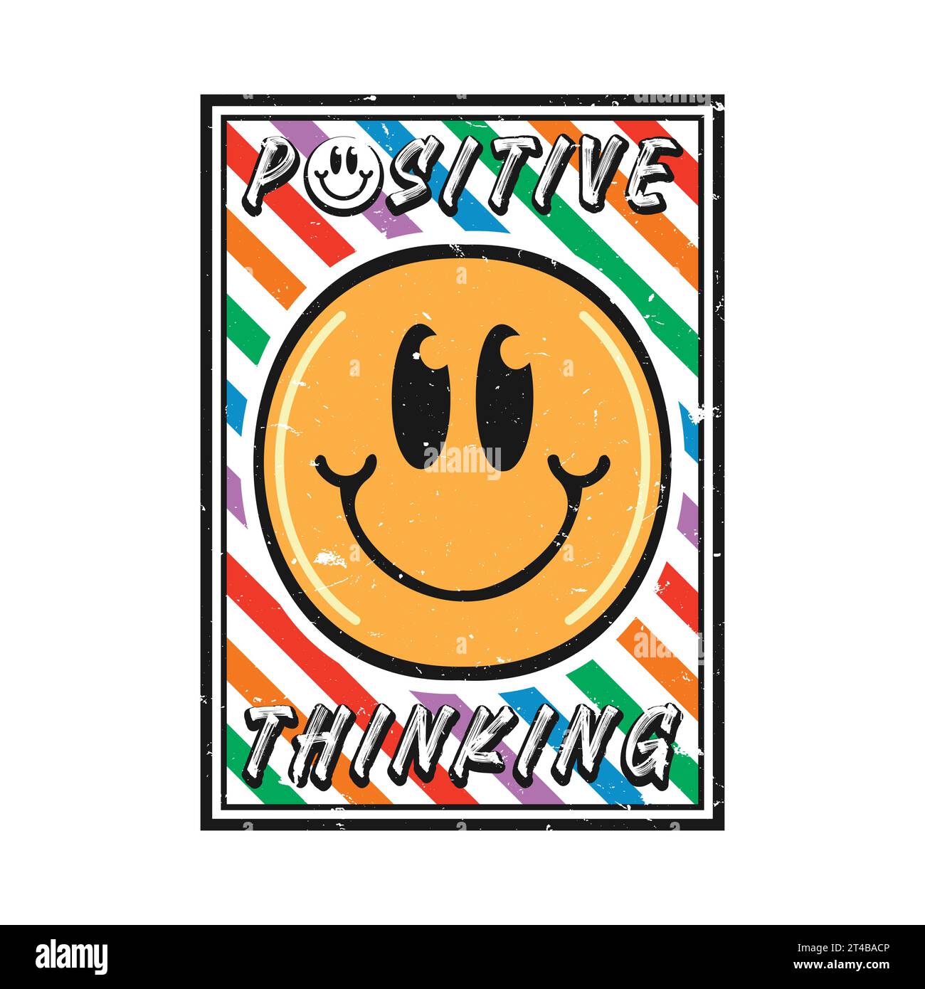 Smile face emoji with positive thinking phrase. Positive quotes ...