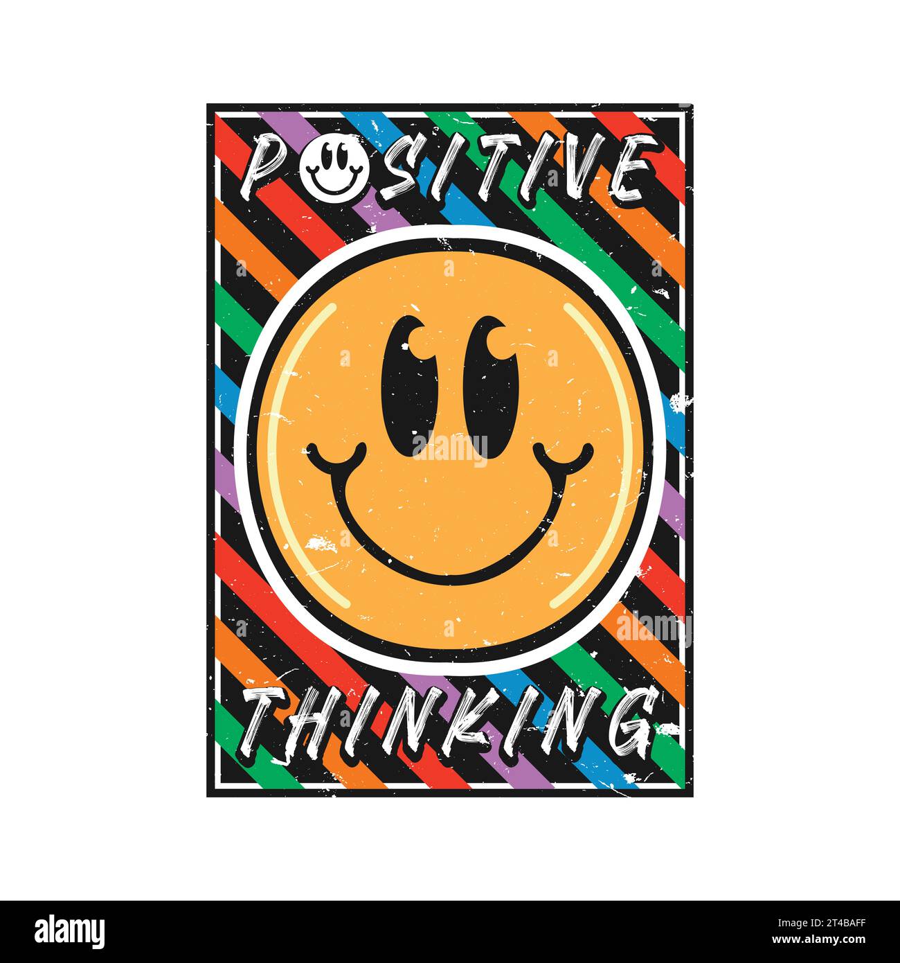 Smile face emoji with positive thinking phrase. Positive quotes ...