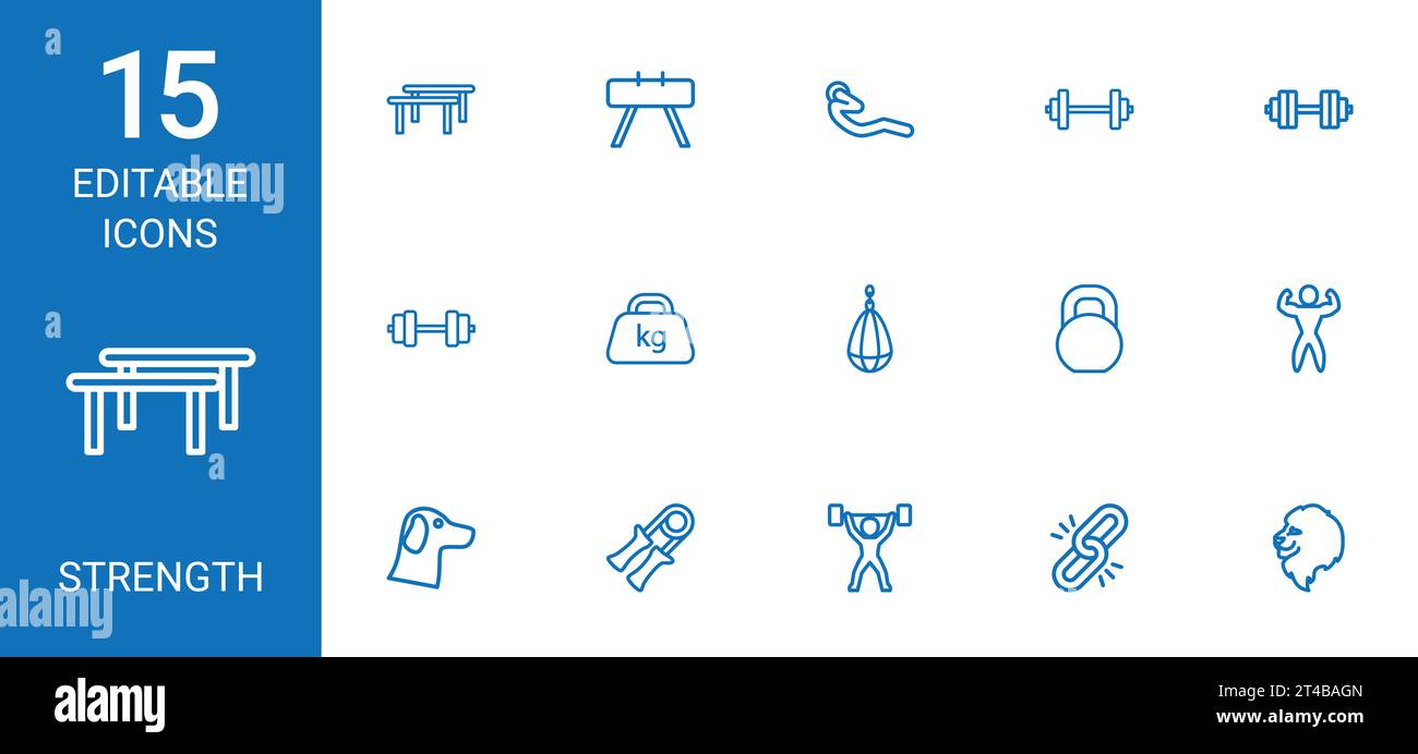 15 strength icons Royalty Free Vector Image Stock Vector Image & Art ...