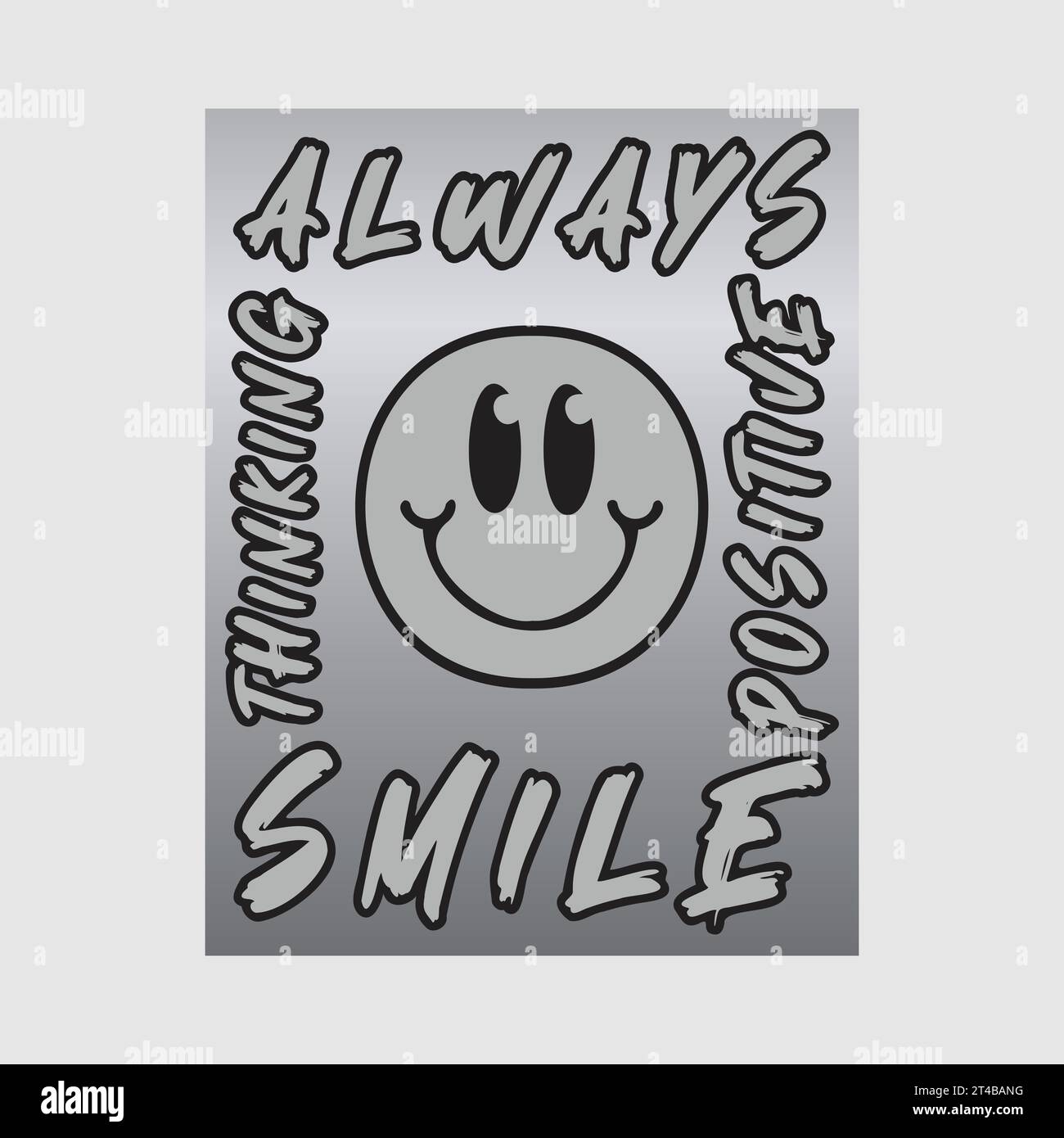 Smile face emoji with always smile, positive thinking phrase. Positive ...