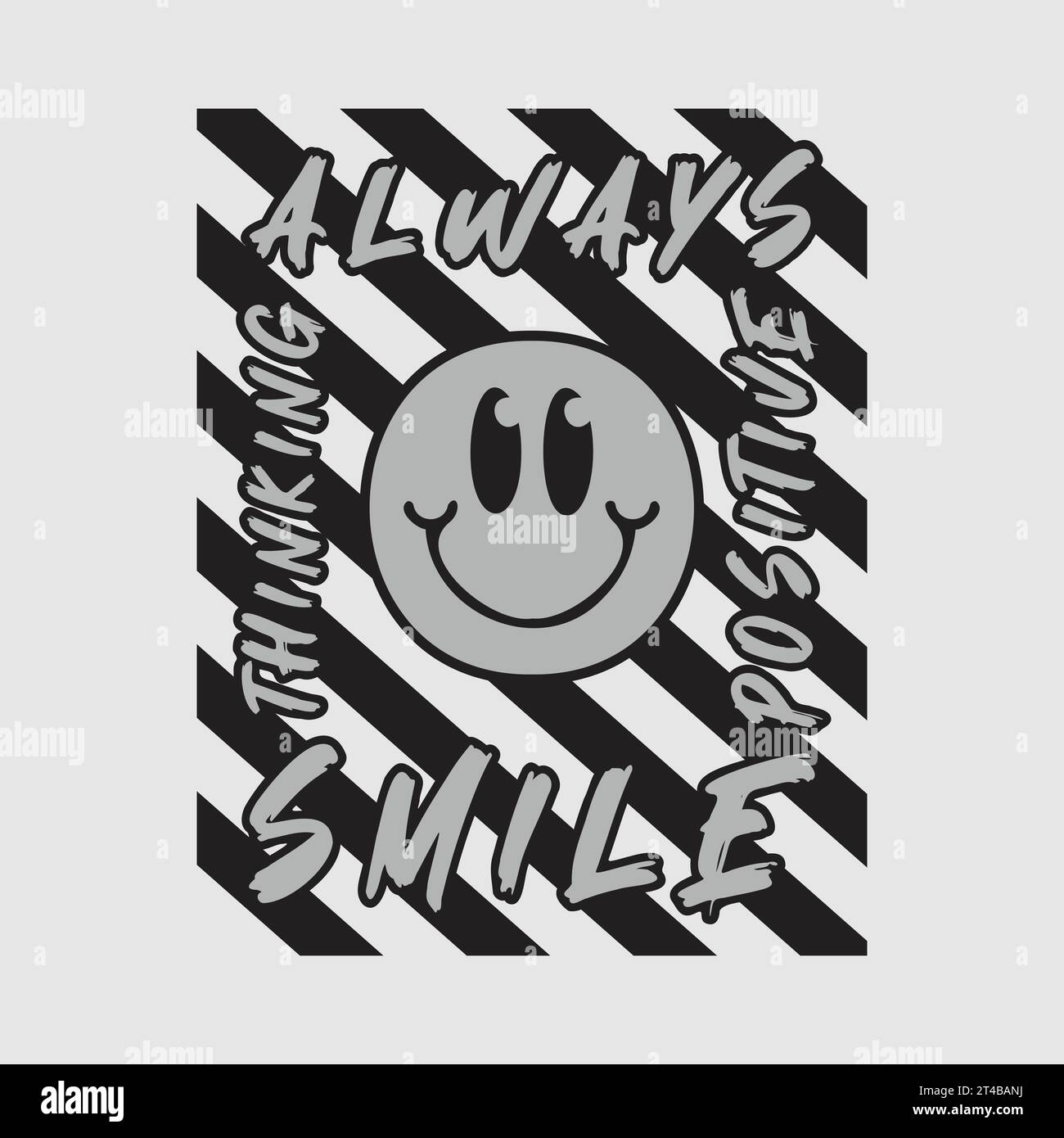 Smile face emoji with always smile, positive thinking phrase. Positive ...