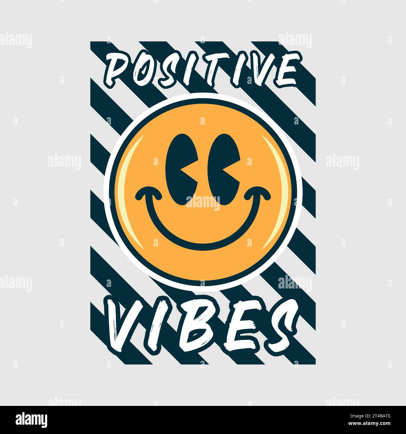 Smile face emoji with positive vibes phrase. Positive quotes ...