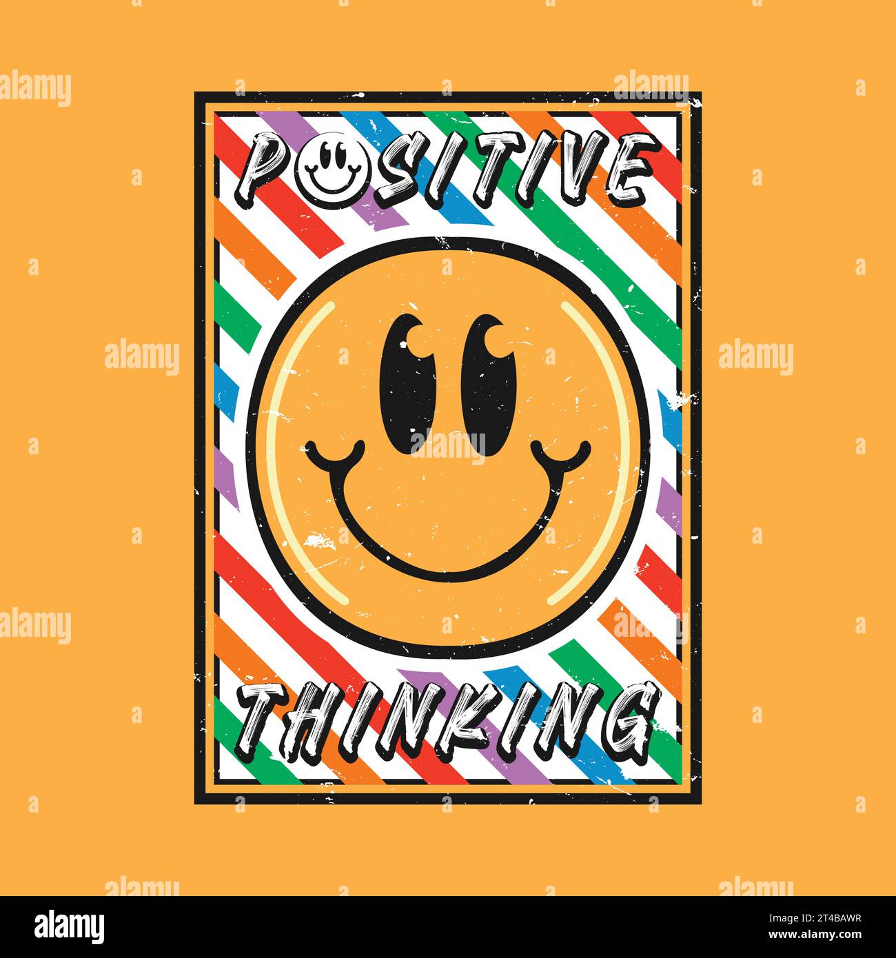 Smile face emoji with positive thinking phrase. Positive quotes ...