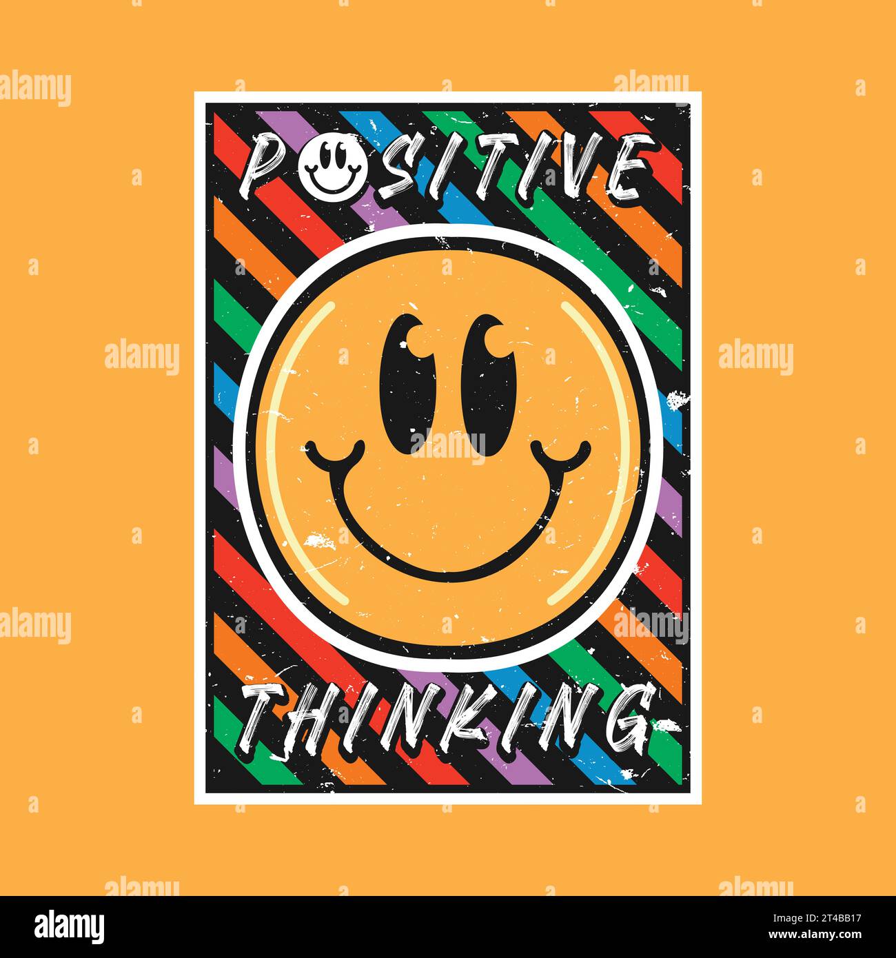 Smile face emoji with positive thinking phrase. Positive quotes ...