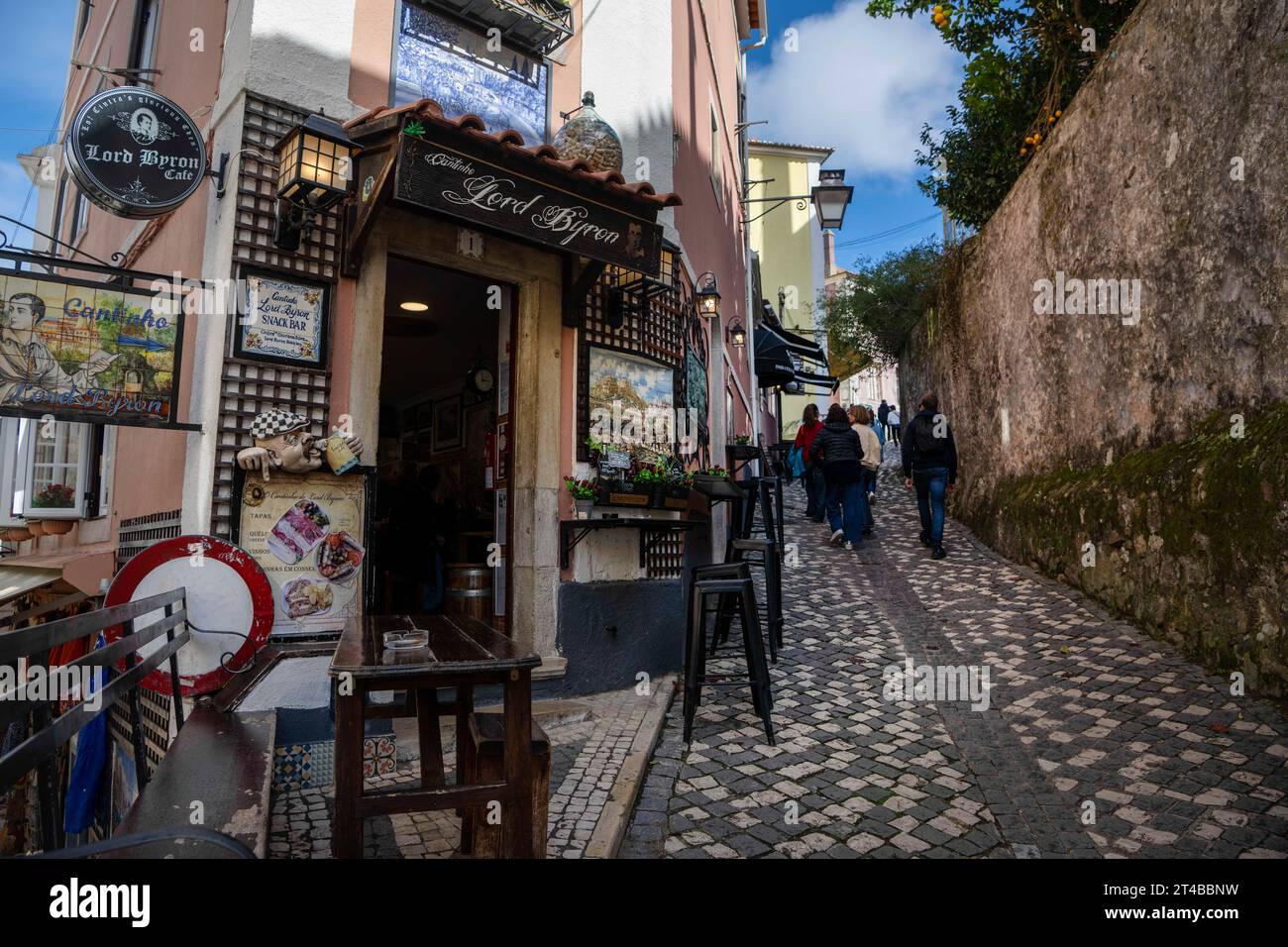 Sintra, Portugal. 23rd Oct, 2023. People are seen walking along the ...