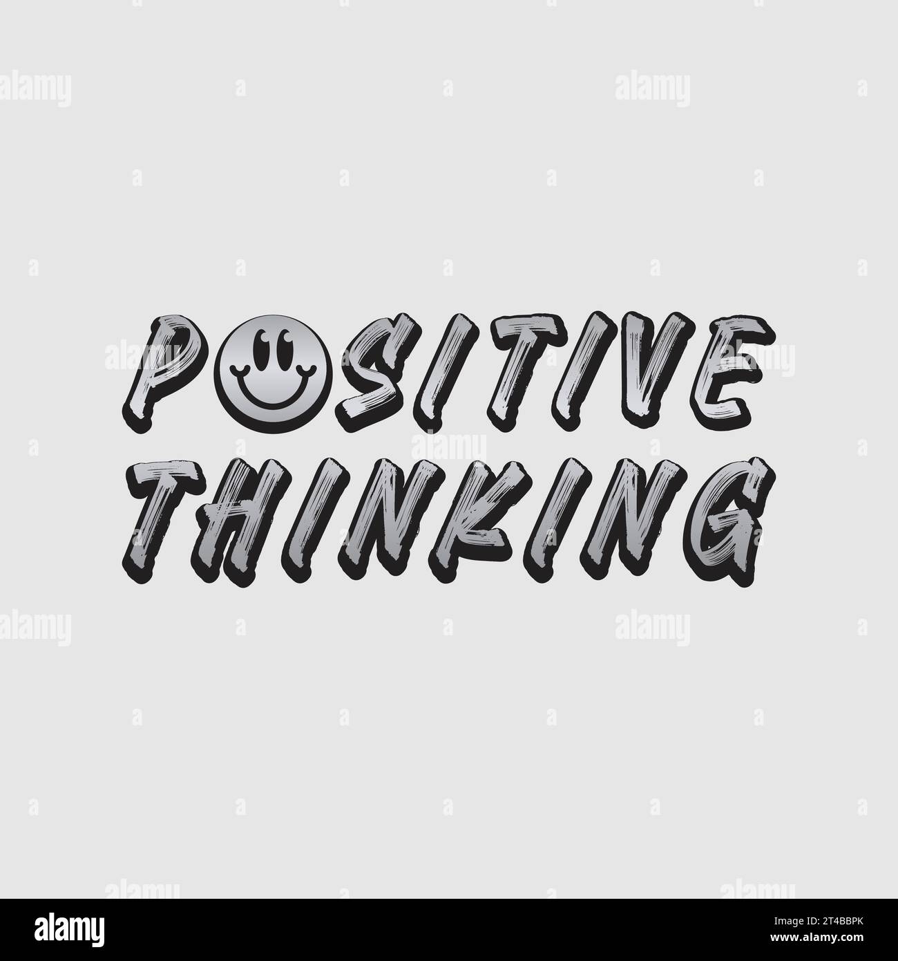 Smile face emoji with positive thinking phrase. Positive quotes ...