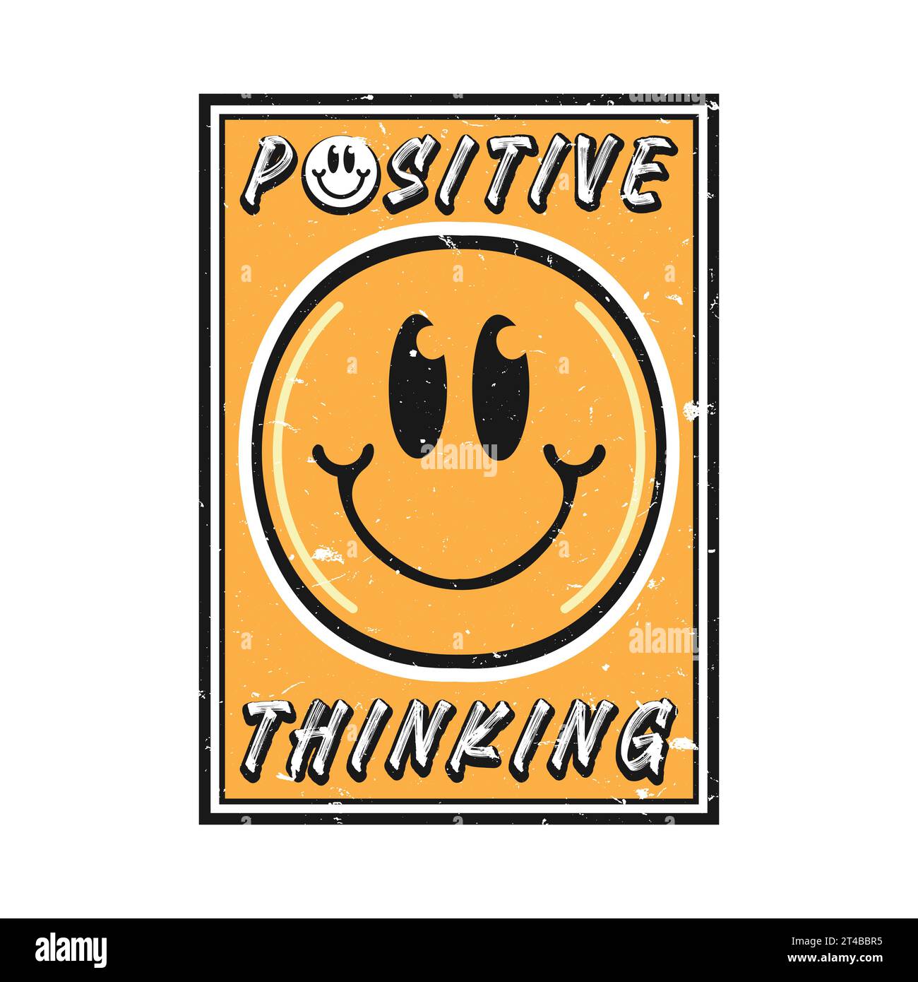 Smile face emoji with positive thinking phrase. Positive quotes ...