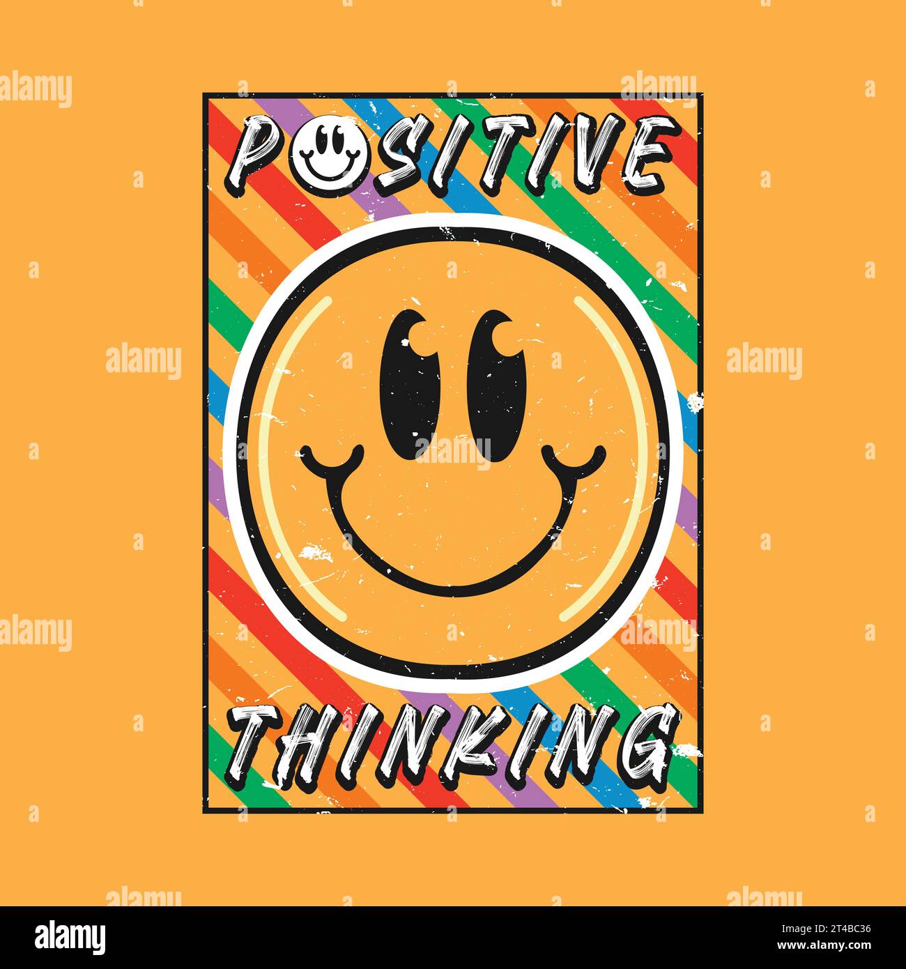 Smile face emoji with positive thinking phrase. Positive quotes ...