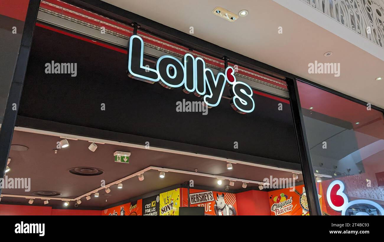 Bordeaux , France - 10 19 2023 : Lolly’s candy bar sign text store and brand logo shop Candy ...