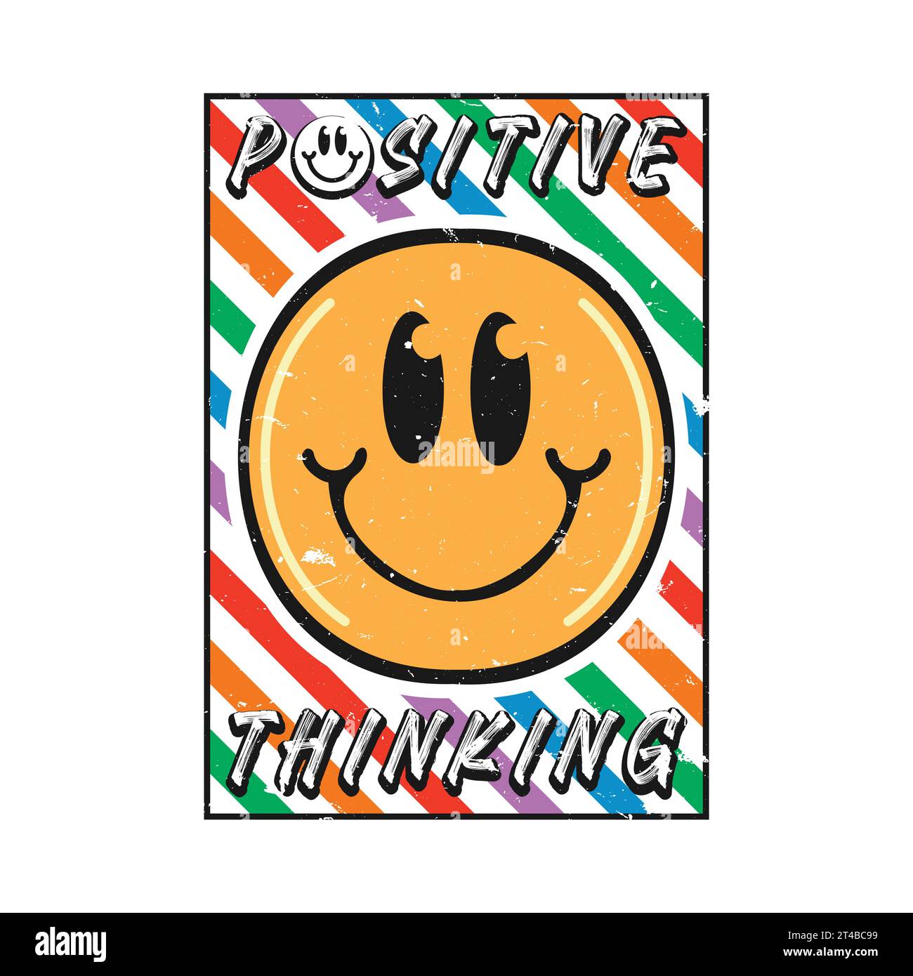 Smile face emoji with positive thinking phrase. Positive quotes ...