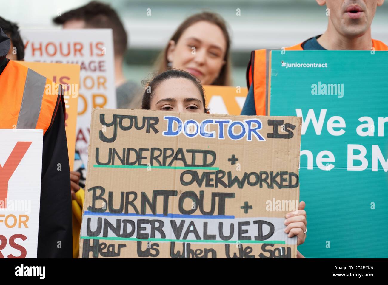 File photo dated 20/09/23 of junior doctors and medical consultants on ...
