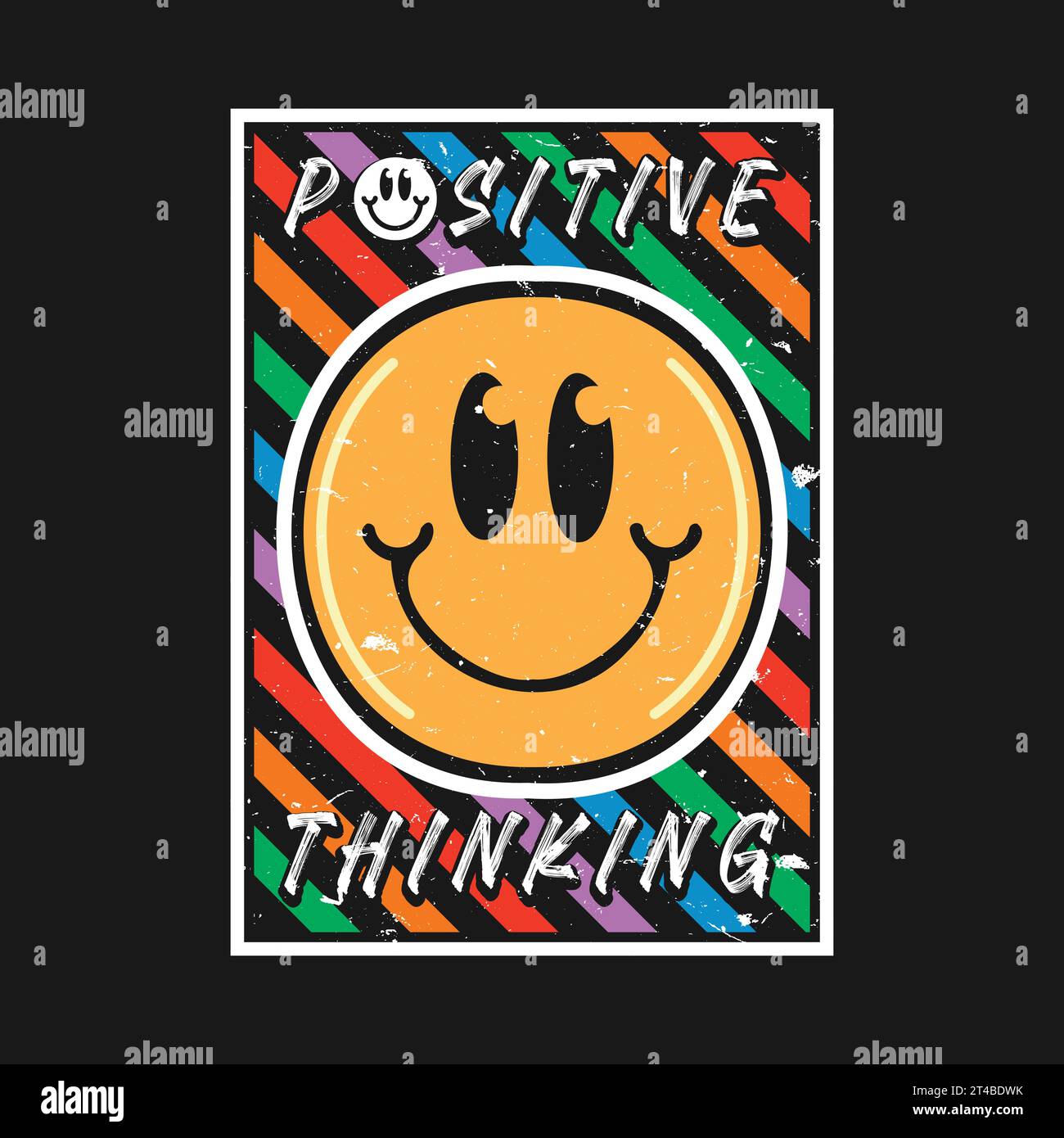 Smile face emoji with positive thinking phrase. Positive quotes ...