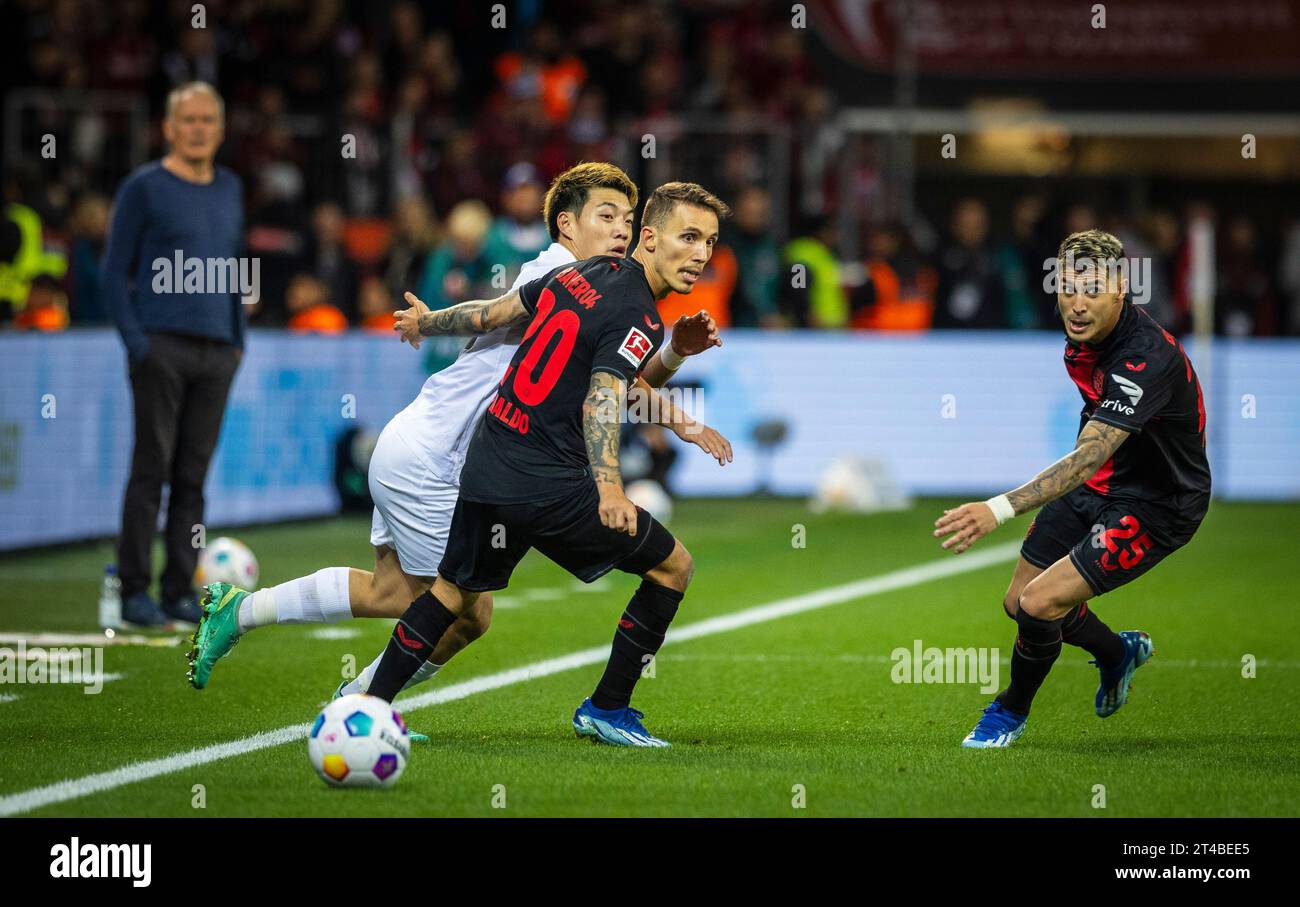 Leverkusen, Germany. 29th Oct 2023. Alejandro Grimaldo (Leverkusen ...