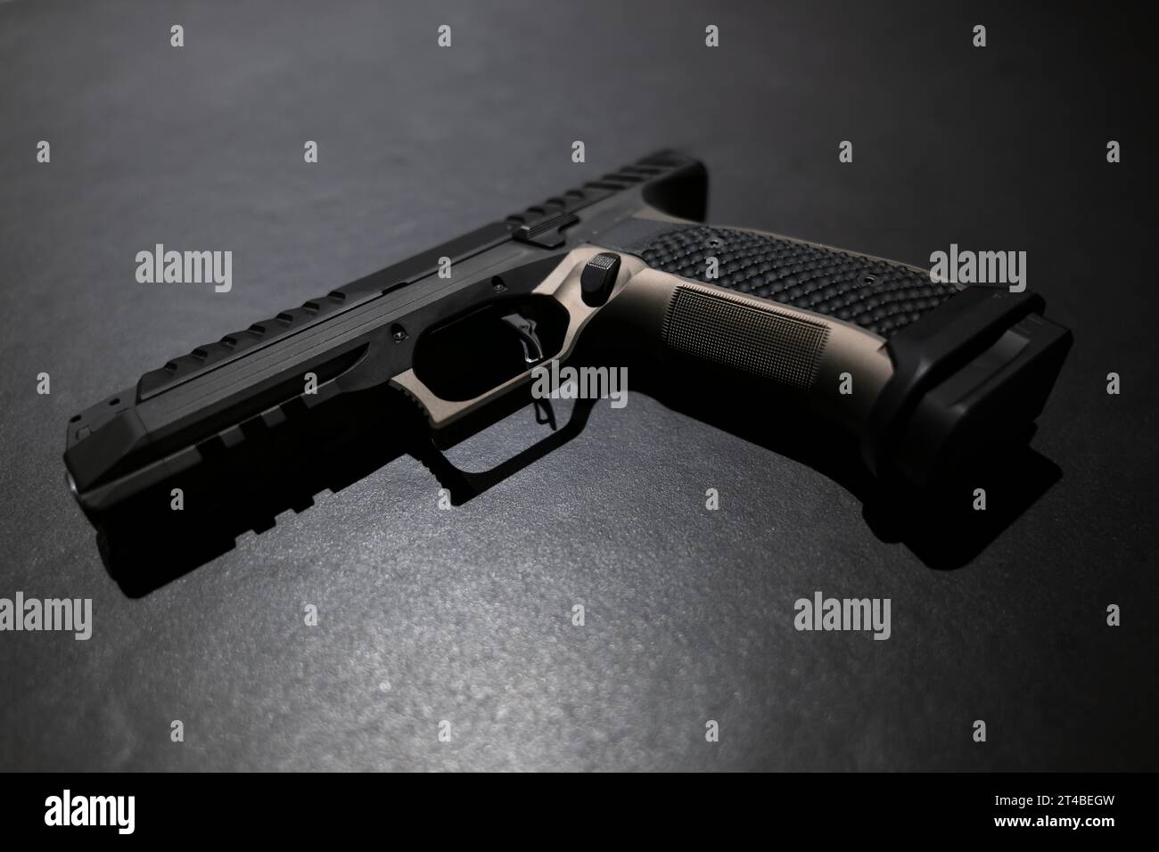 Modern Elegant Handgun on Grey Background in Switzerland Stock Photo ...