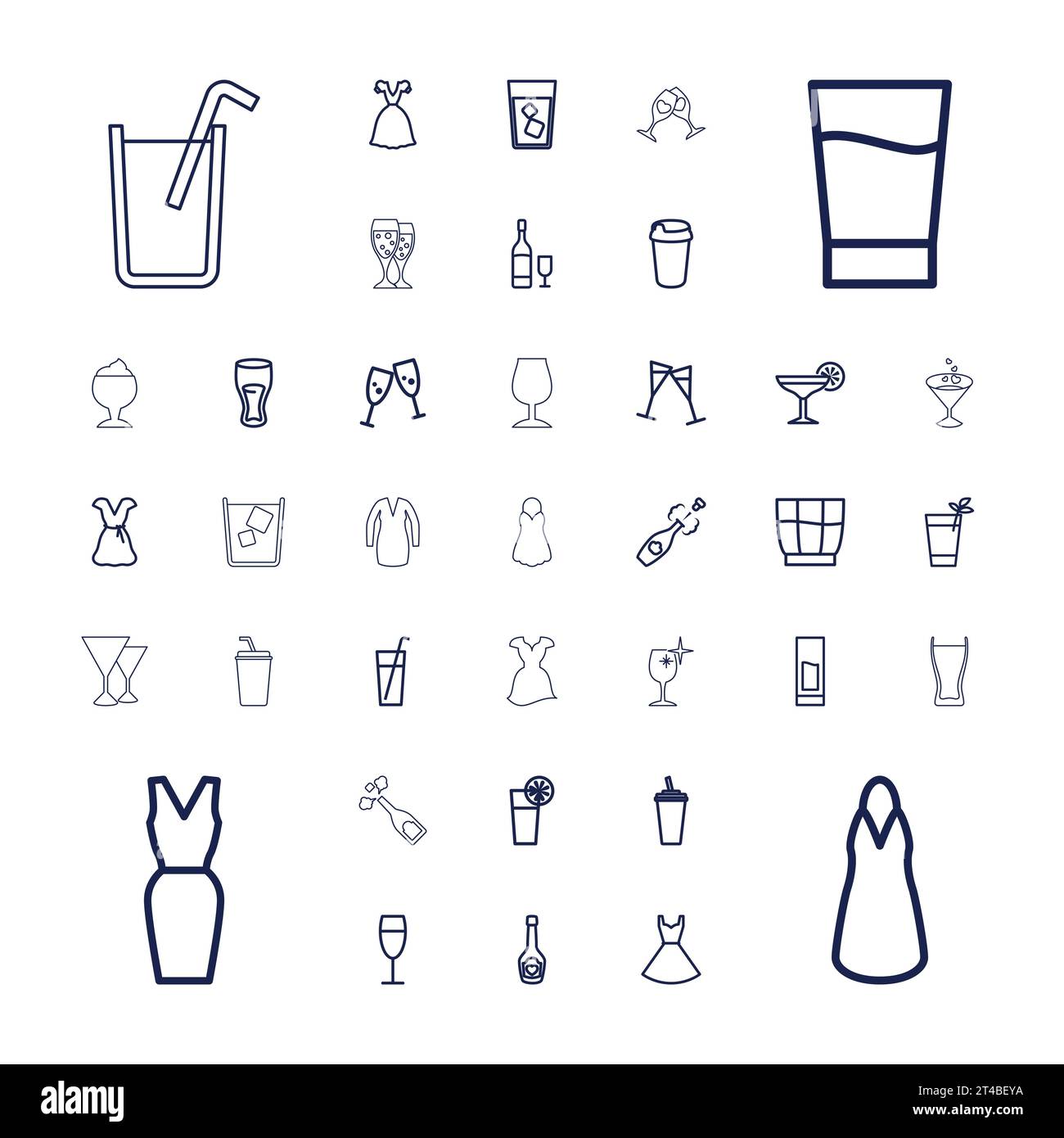 Cocktail Icons Royalty Free Vector Image Stock Vector Image And Art Alamy