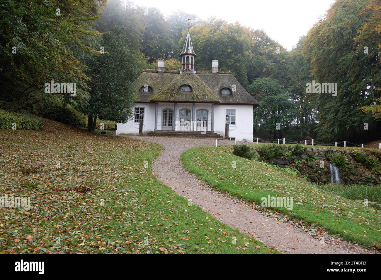 Liselund Castle, classicist country house, Baltic Sea island of Moen ...