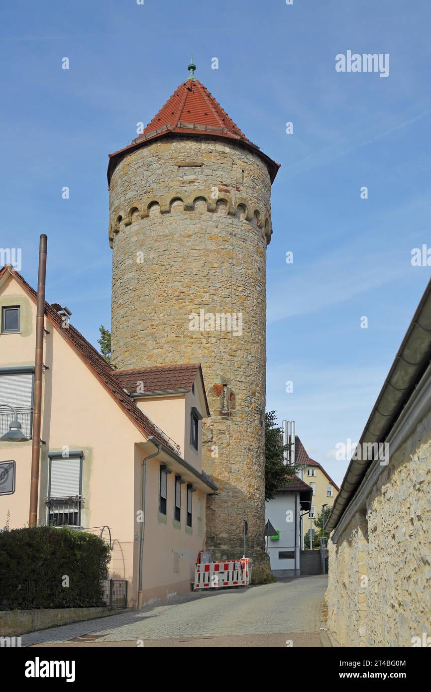 Historic thieves' tower and reel tower built 15th century, Vaihingen an ...