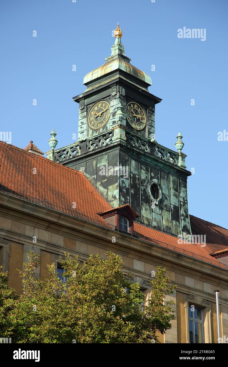 Tower helmet with clock, from the neo-baroque courthouse, courthouse ...