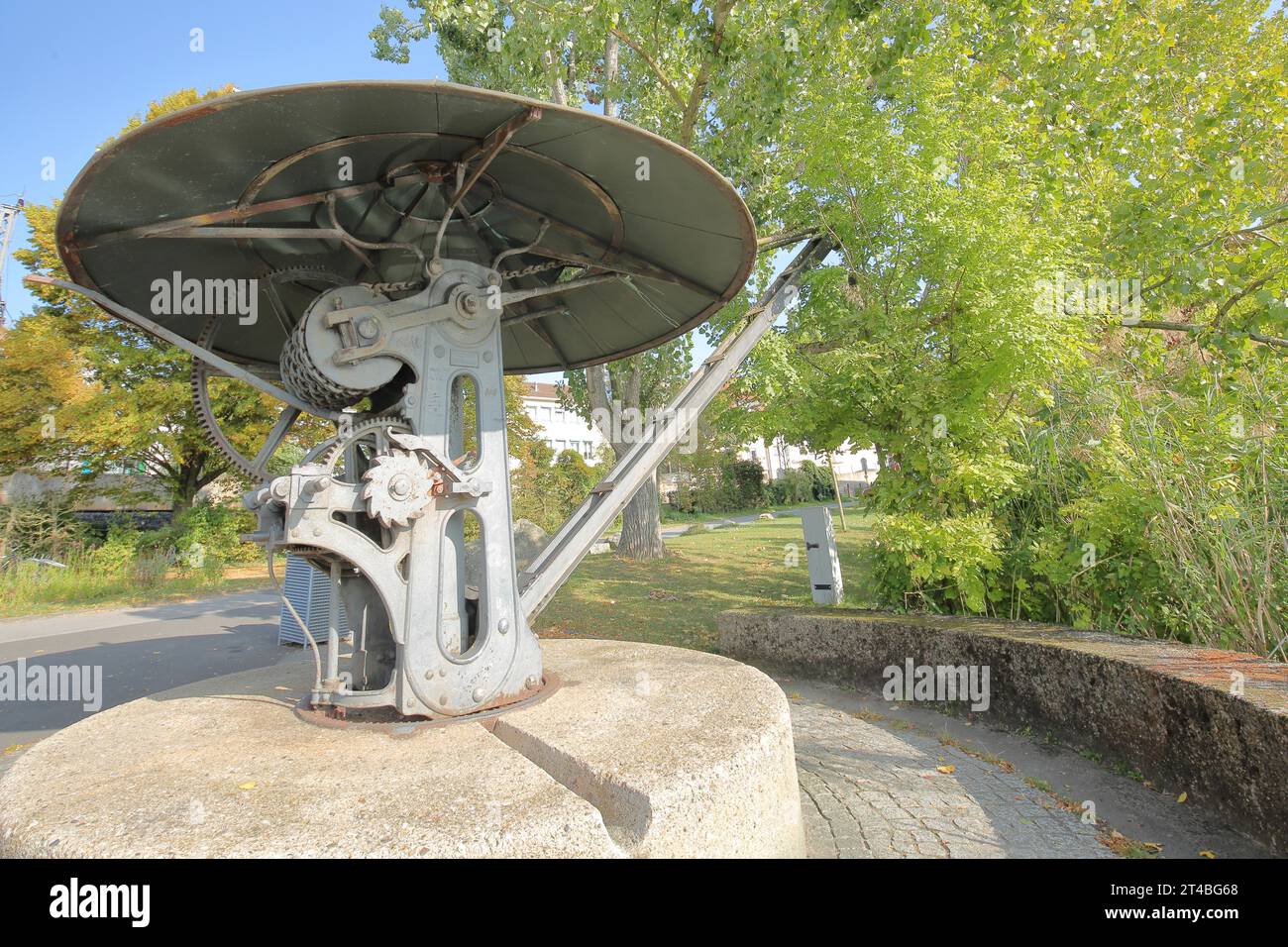 Historic old load crane, metal construction, crane, harbour crane ...