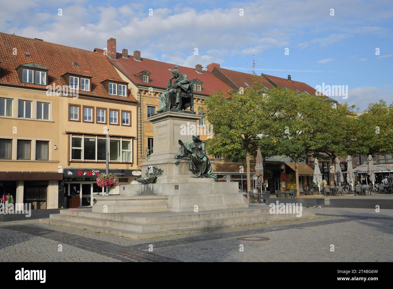 Friedrich Rueckert Monument with Sculptures, Market Square, Schweinfurt ...