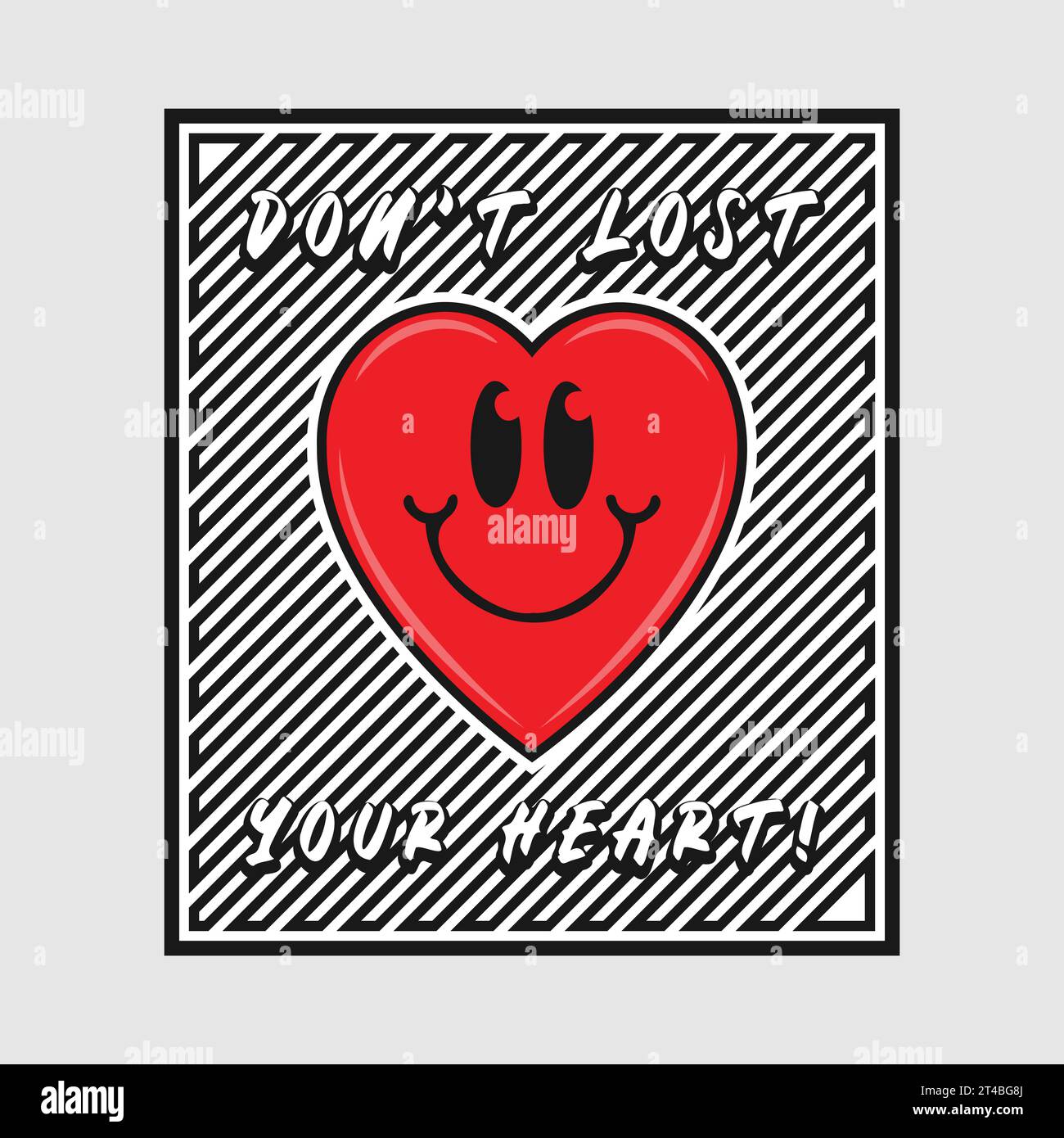 Heart smile emoji with don't lost your heart phrase. Positive quotes ...