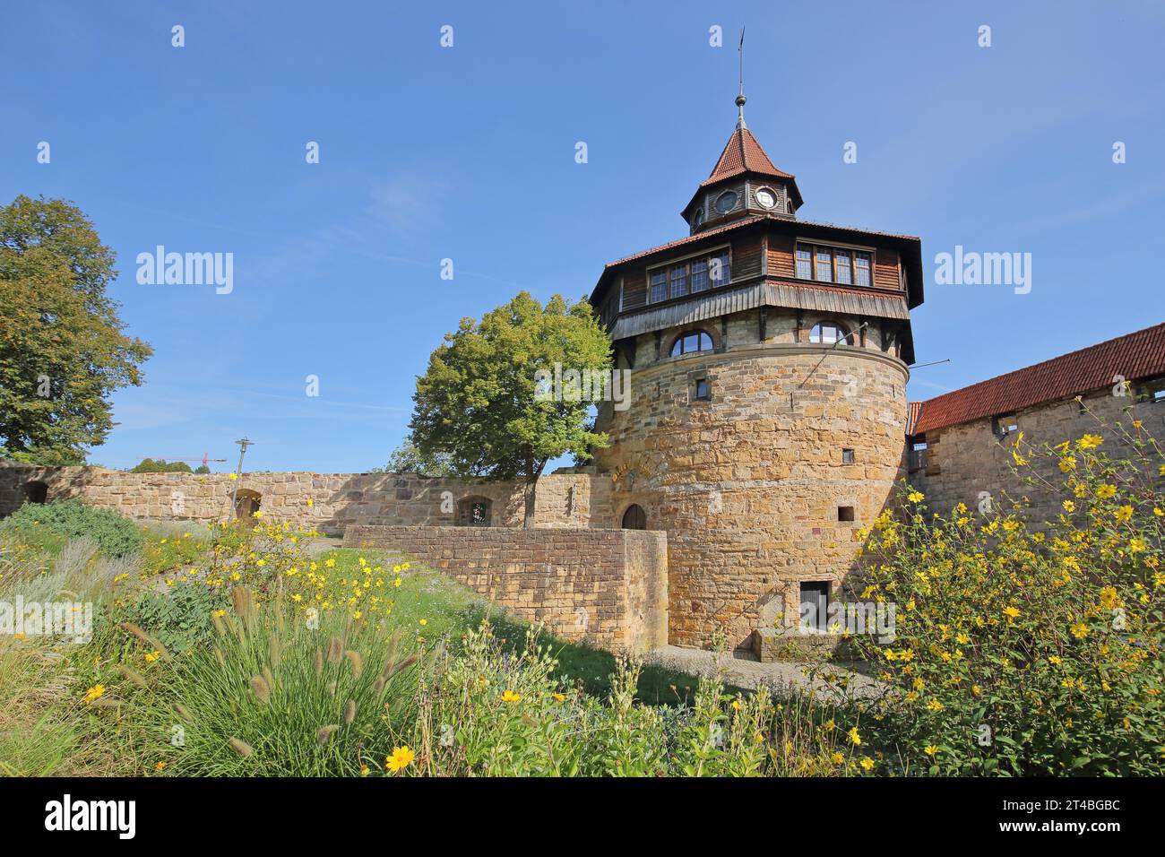 Inner courtyard with Thick Tower, landmark, medieval, city wall, city ...