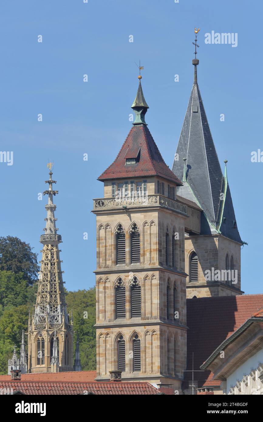 Spires of the Gothic Church of Our Lady and Gothic Stadtkirche St ...