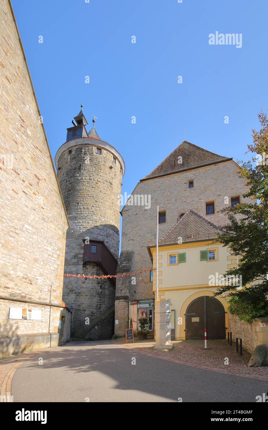 Upper castle with historic Schochenturm tower built in 1220 and stone ...