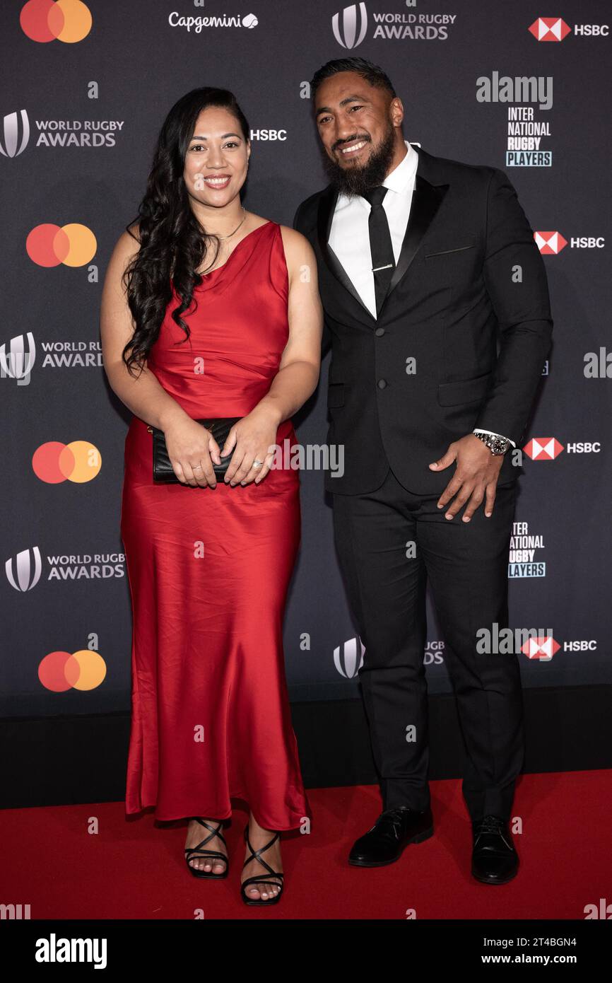 Paris, France. 24th Sep, 2023. Bundee Aki and his wife attend the World ...