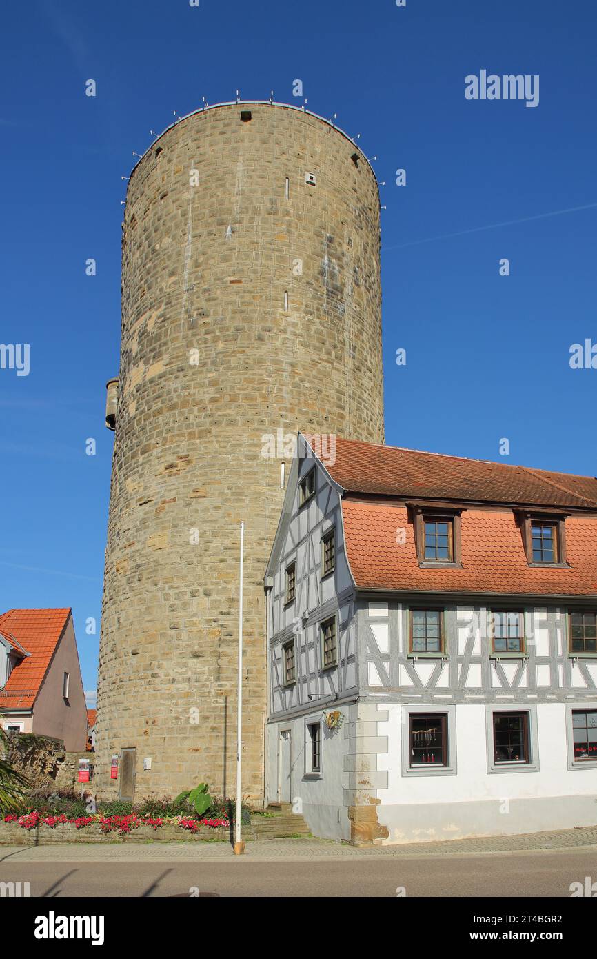 Historic Waldhorn Tower built 1220, Kelterplatz, Hauptstrasse ...